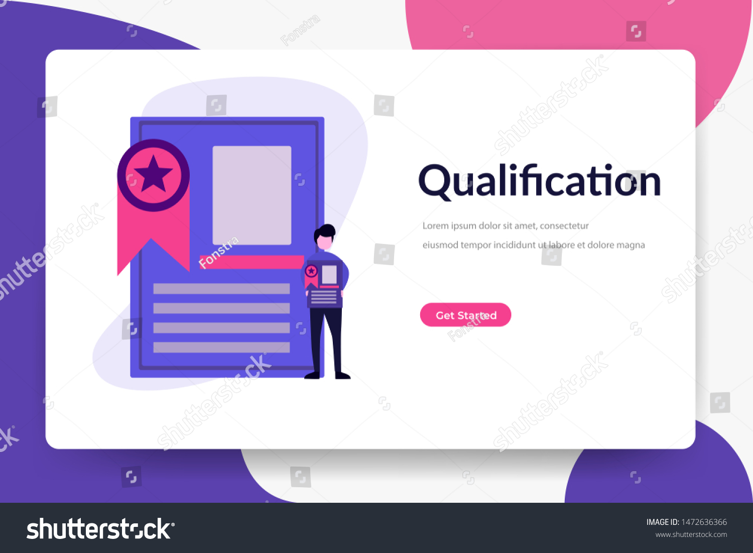 Qualification Certificate Documents Personal Data Vector: เวกเตอร์สต็อก ...