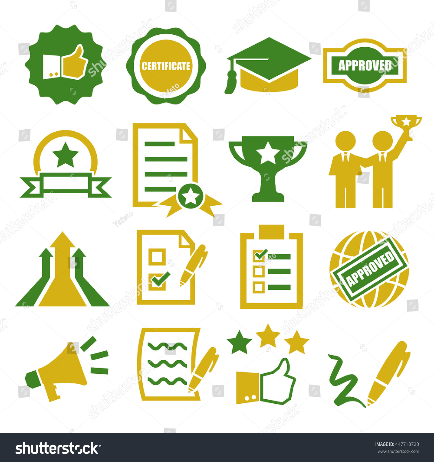 Qualification Certificate Icon Set Stock Vector (Royalty Free ...