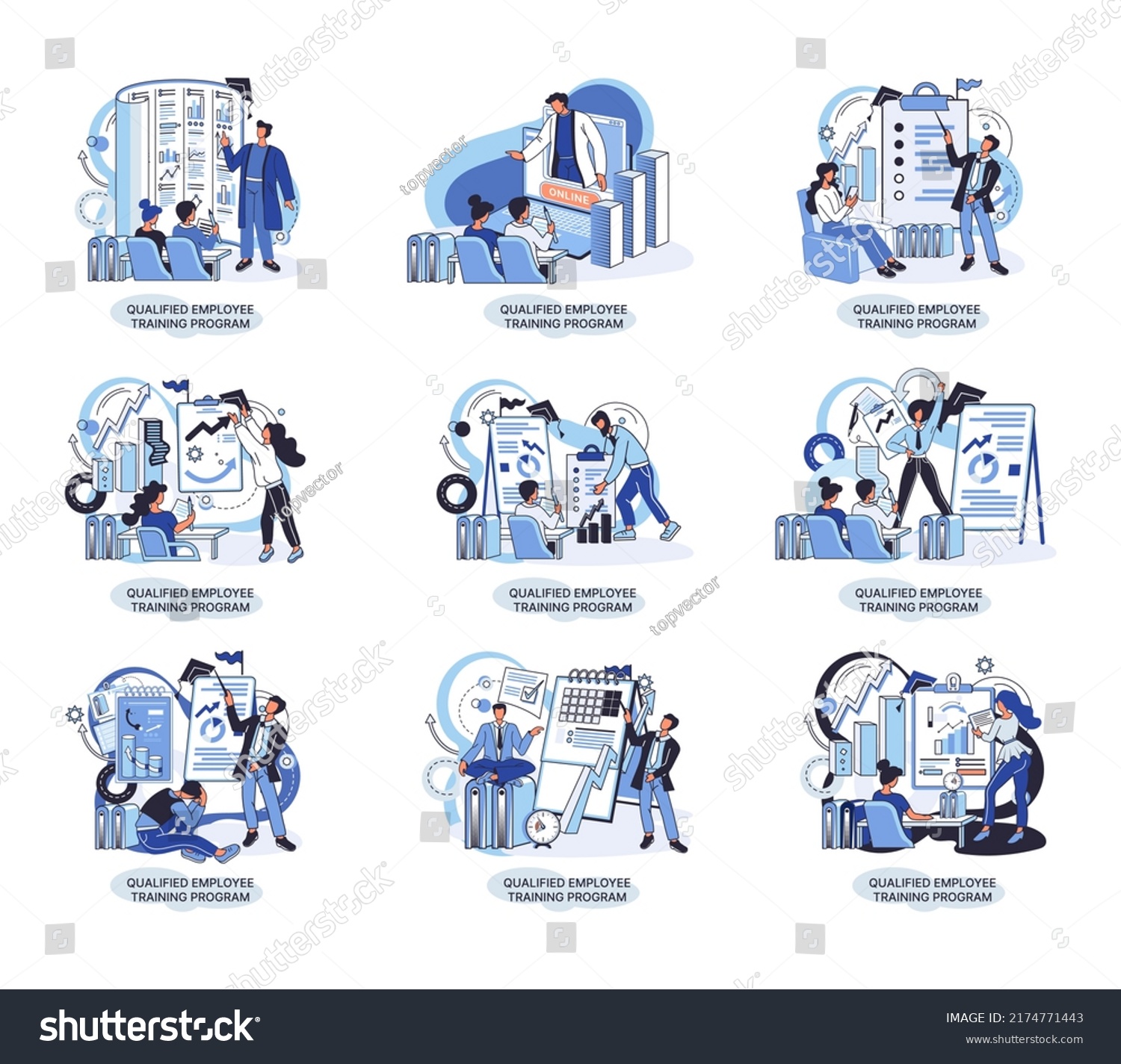 Qualified Employee Training Program Refresher Course Stock Vector ...