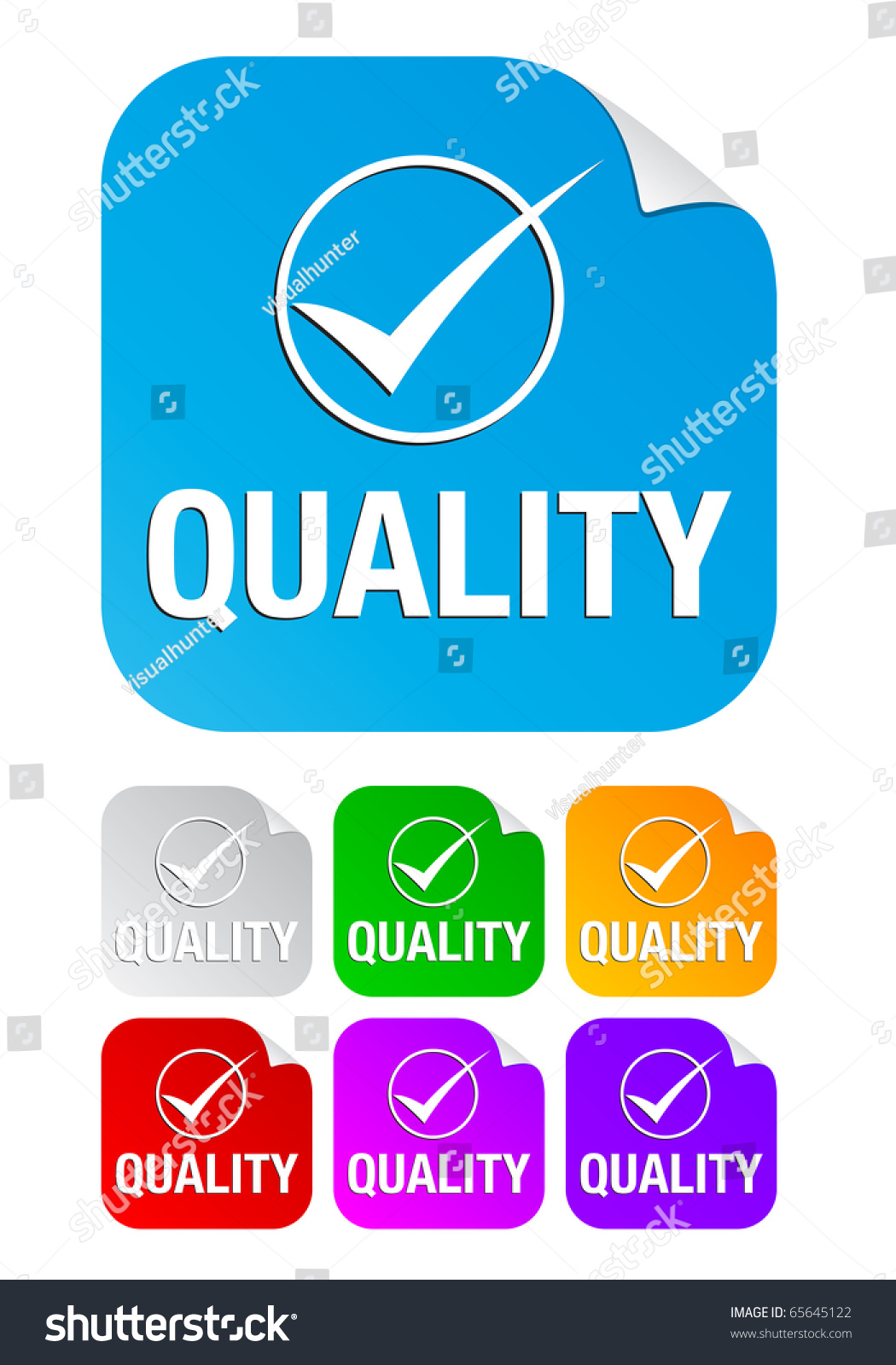 Quality Checkmarksquare Stickers Stock Vector (Royalty Free) 65645122