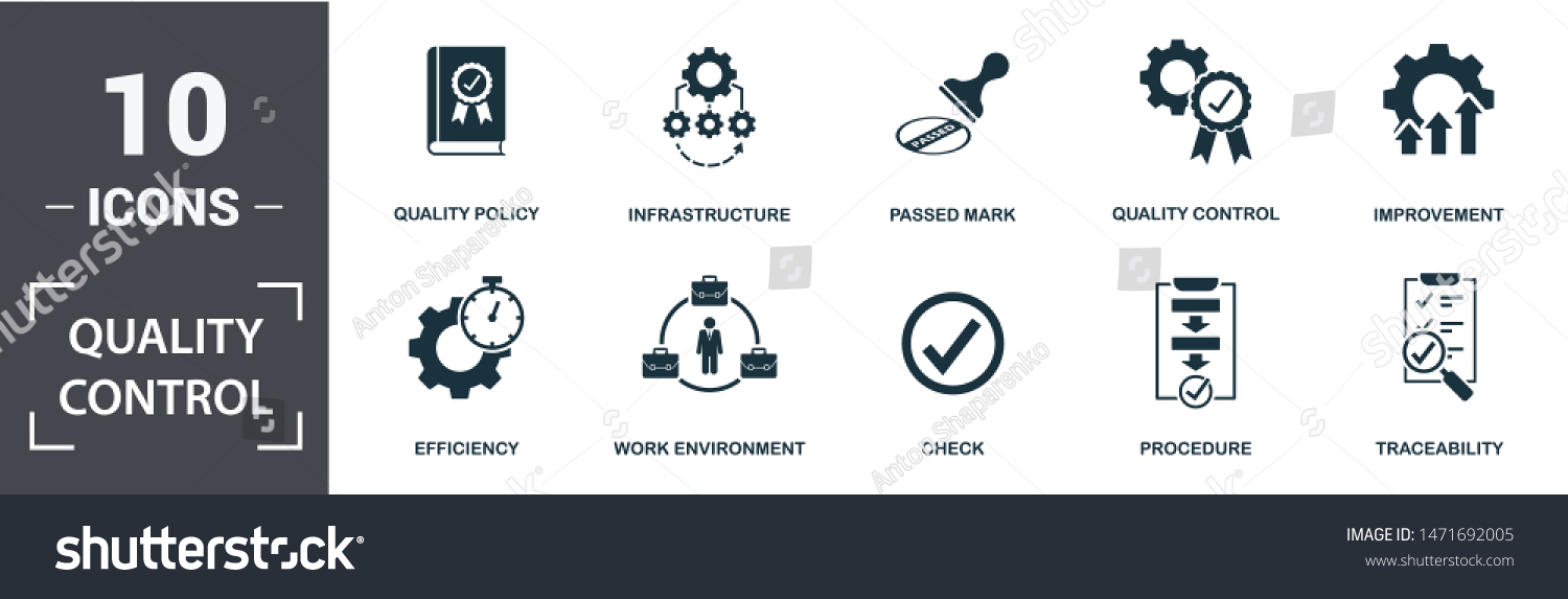Quality Control Icon Set Contain Filled Stock Vector (Royalty Free ...
