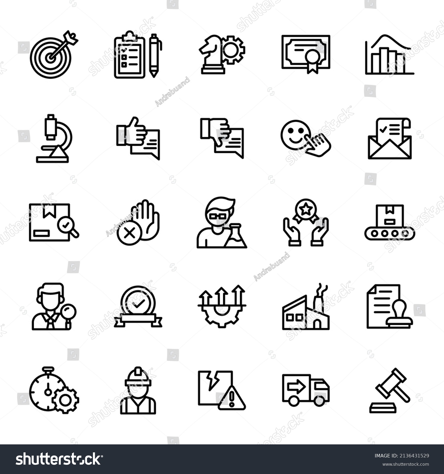 Quality Control Icon Set Illustration Vector Stock Vector (Royalty Free ...
