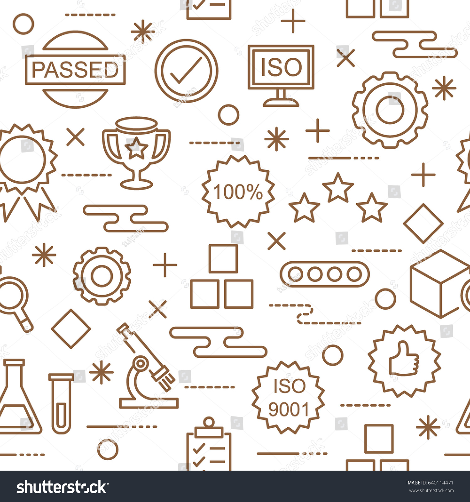 Quality Control Seamless Pattern Outline Icons Stock Vector (Royalty ...