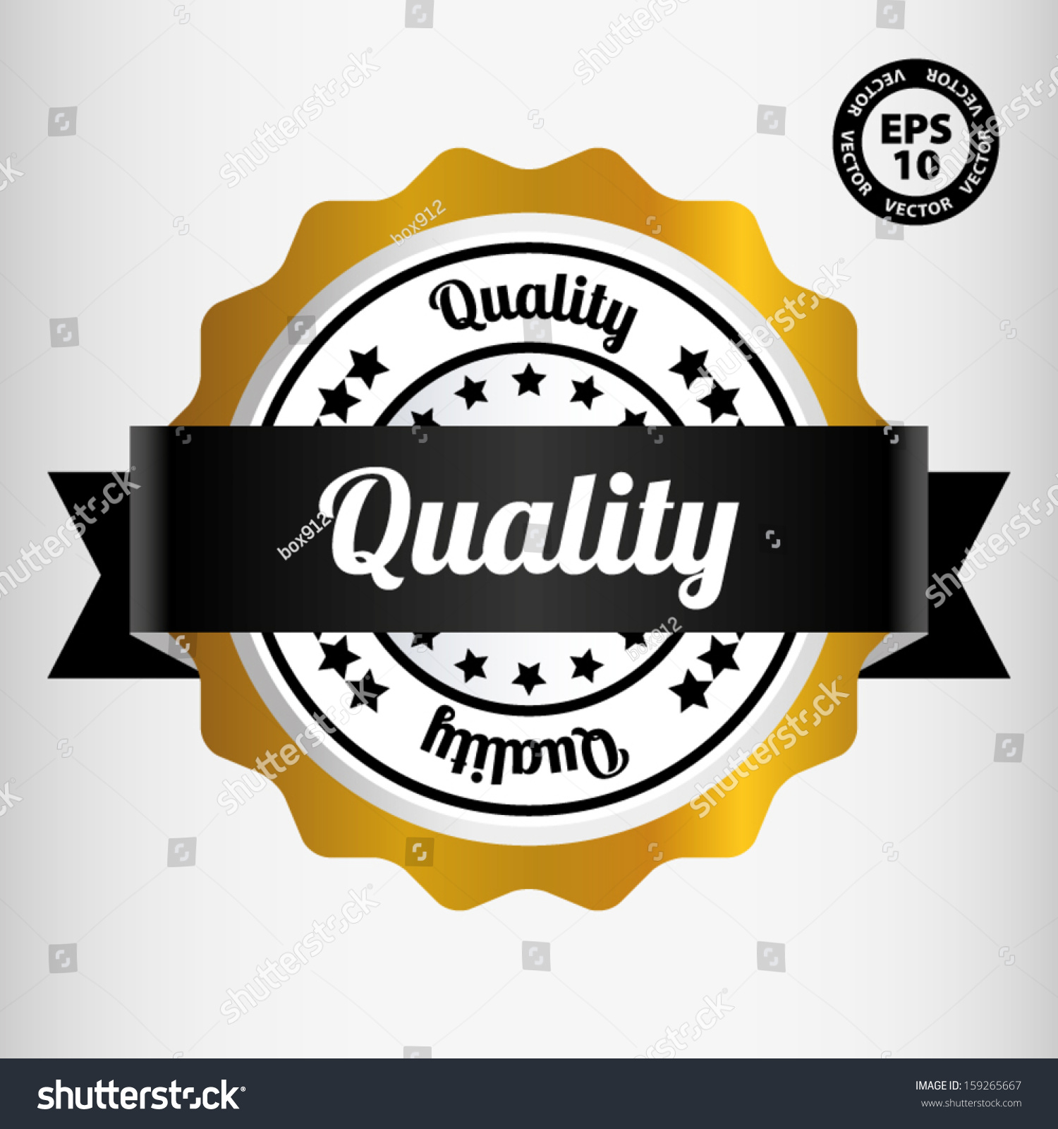 Quality Gold Medal Label Vector Stock Vector (Royalty Free) 159265667 ...