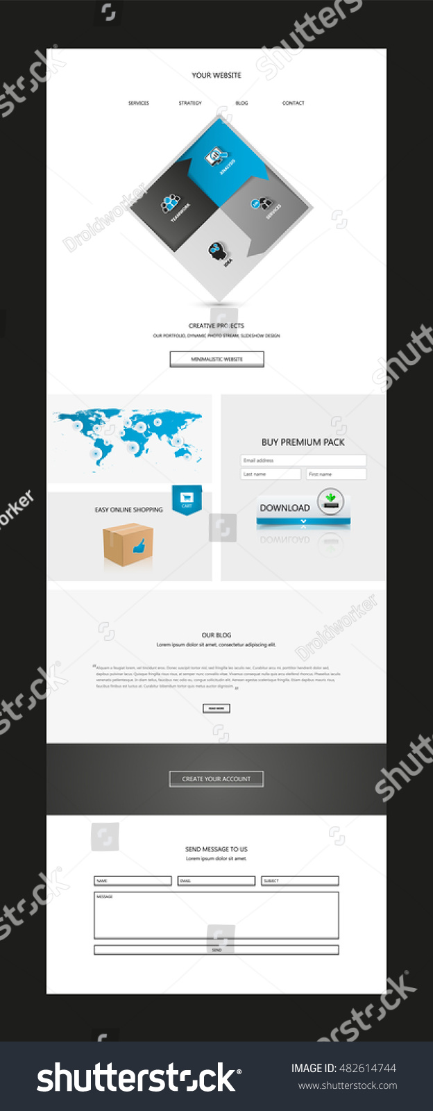 Quality One Page Website Template Vector Stock Vector (Royalty Free ...