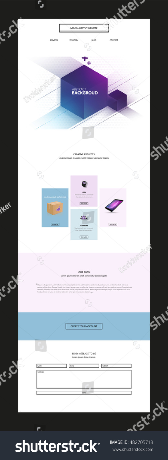 Quality One Page Website Template Vector: Stock-Vektorgrafik ...