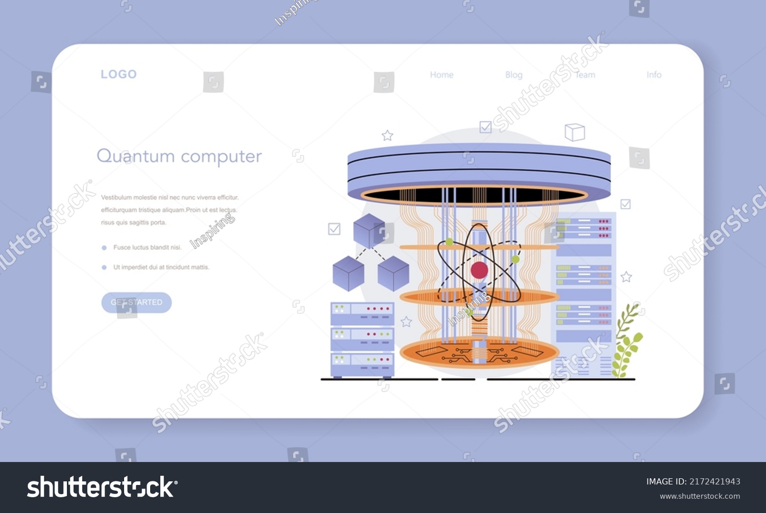 Quantum Computer Developing Web Banner Landing Stock Vector (Royalty ...