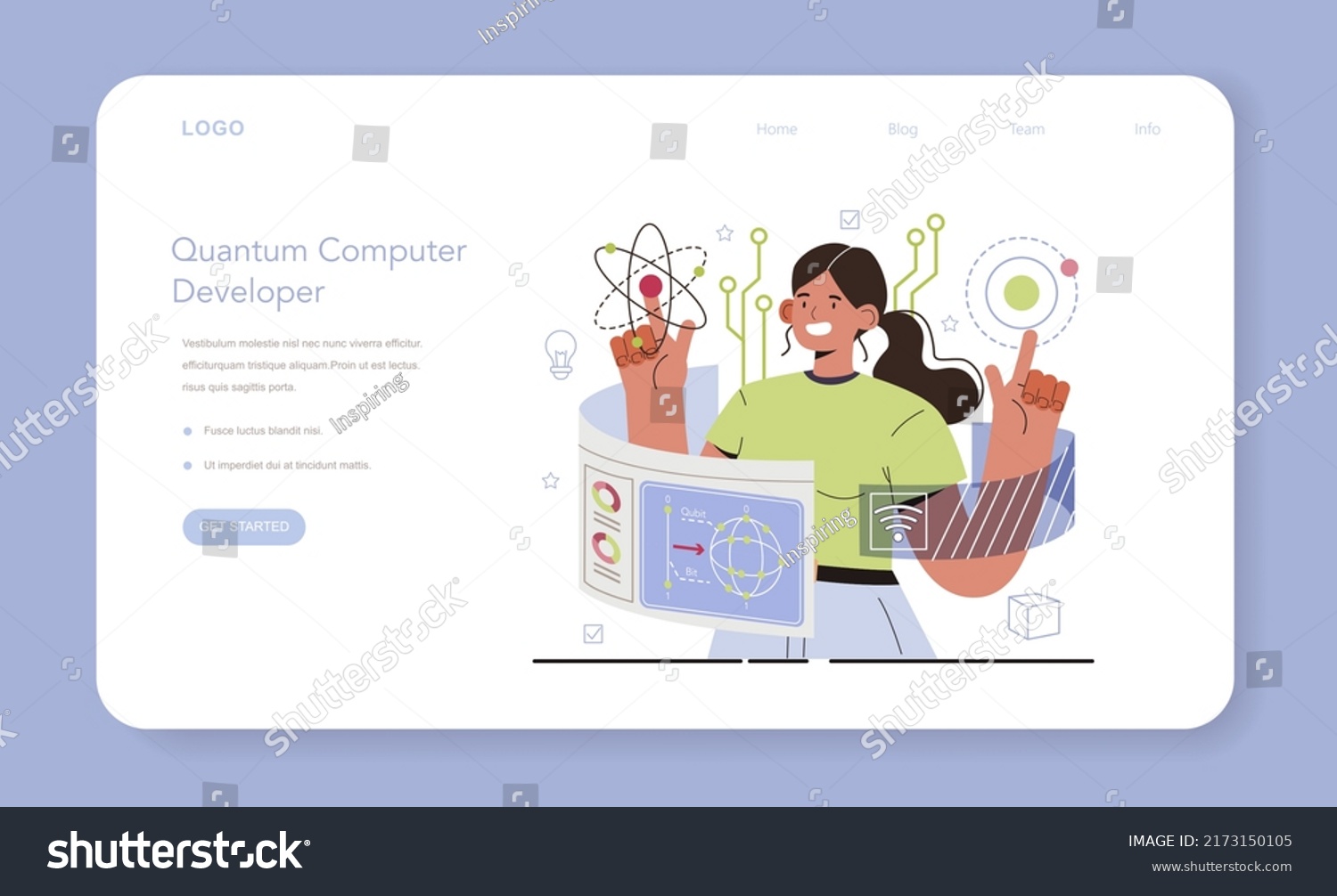 Quantum Computer Developing Web Banner Landing Stock Vector (Royalty Free) 2173150105 | Shutterstock
