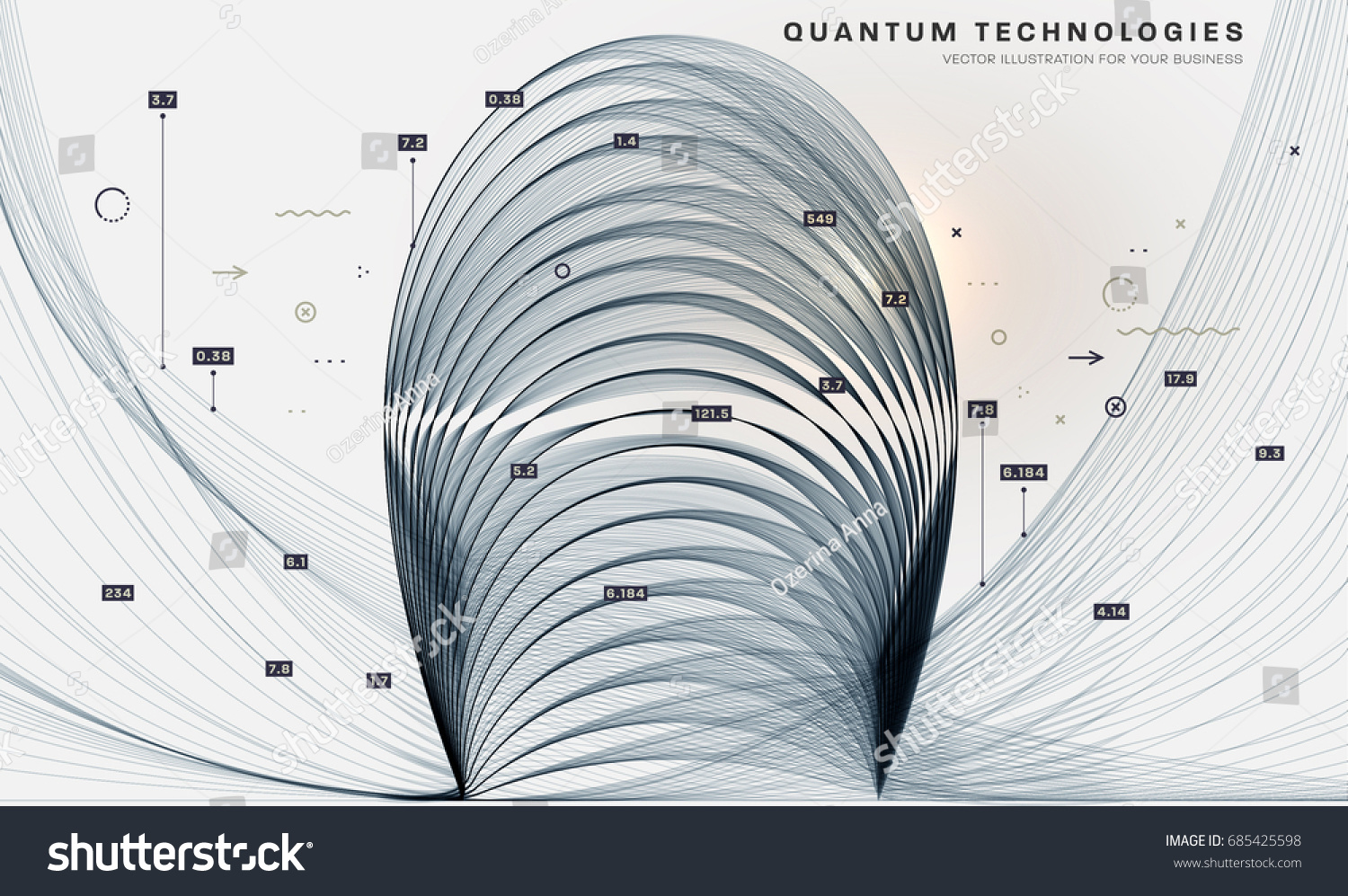 Quantum Computing Signal Cryptography Trendy Information Stock Vector ...