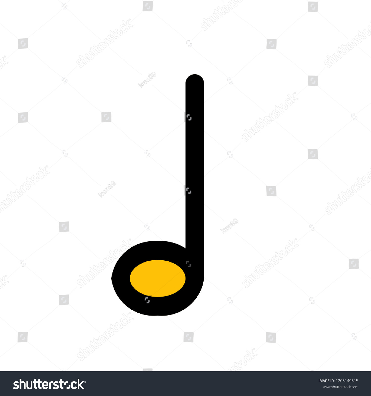 Quarter Music Note Stock Vector (Royalty Free) 1205149615 | Shutterstock