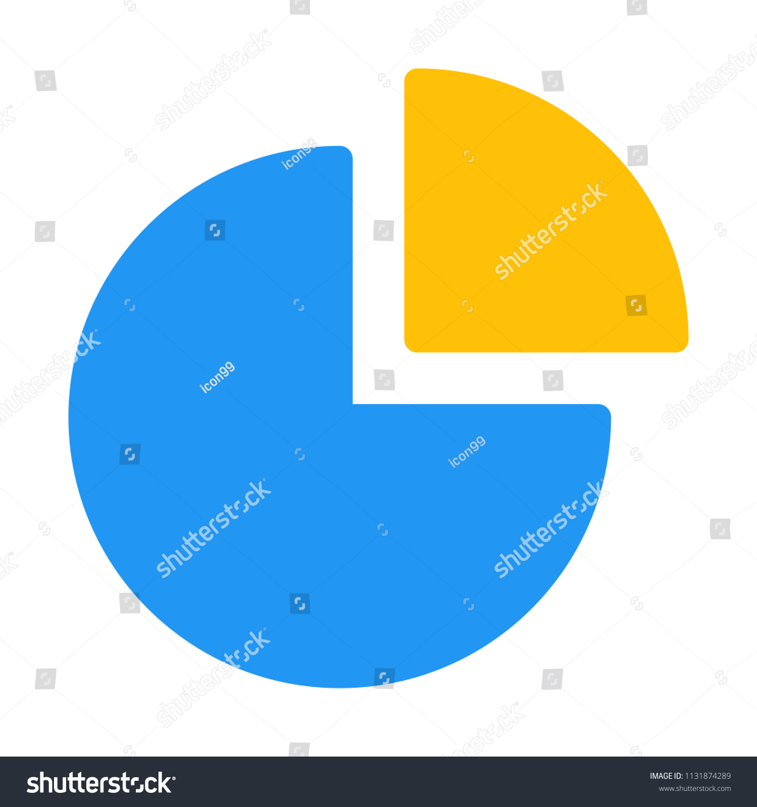 Quarter Pie Chart Stock Vector (Royalty Free) 1131874289