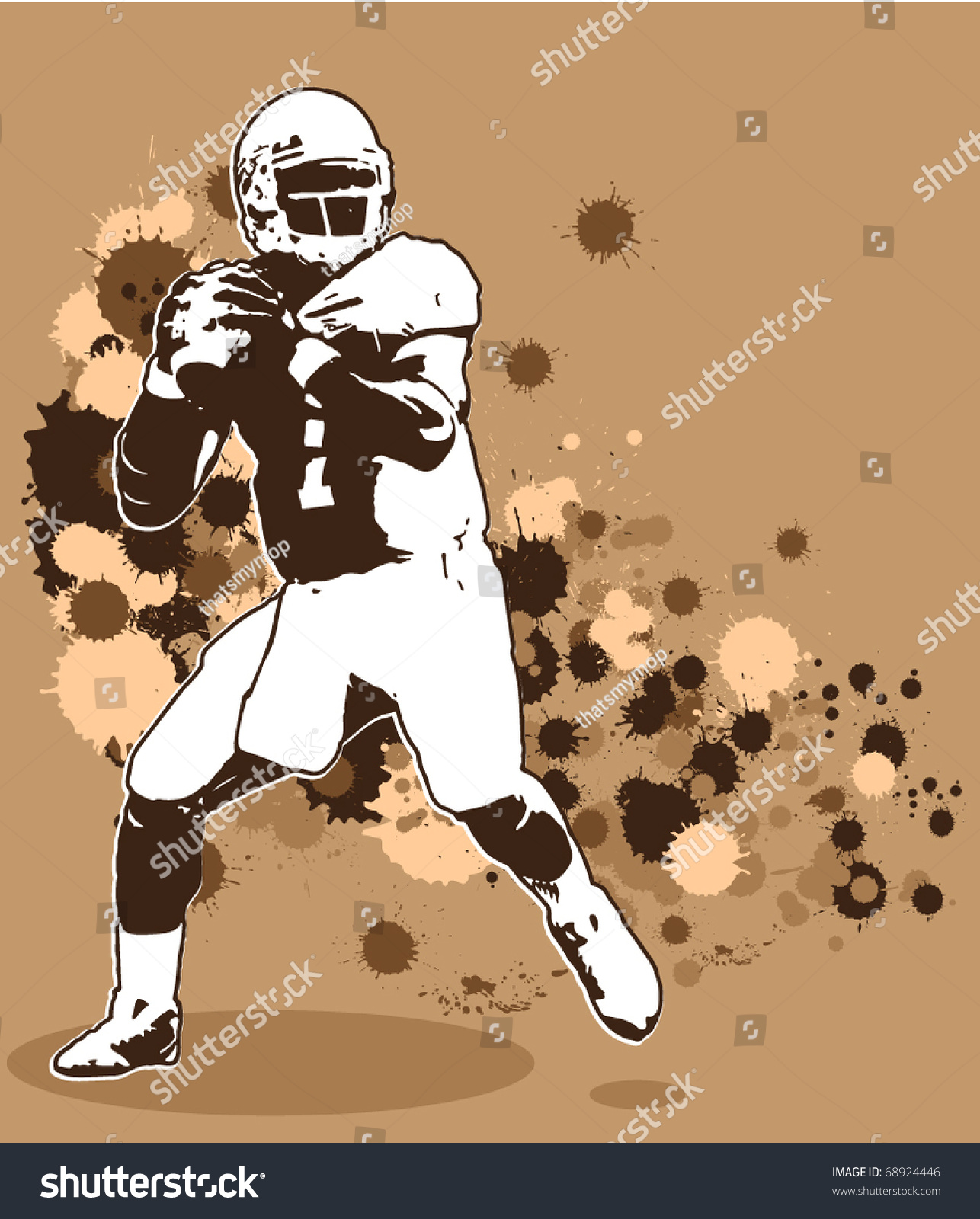 Quarterback Illustration Stock Vector (Royalty Free) 68924446