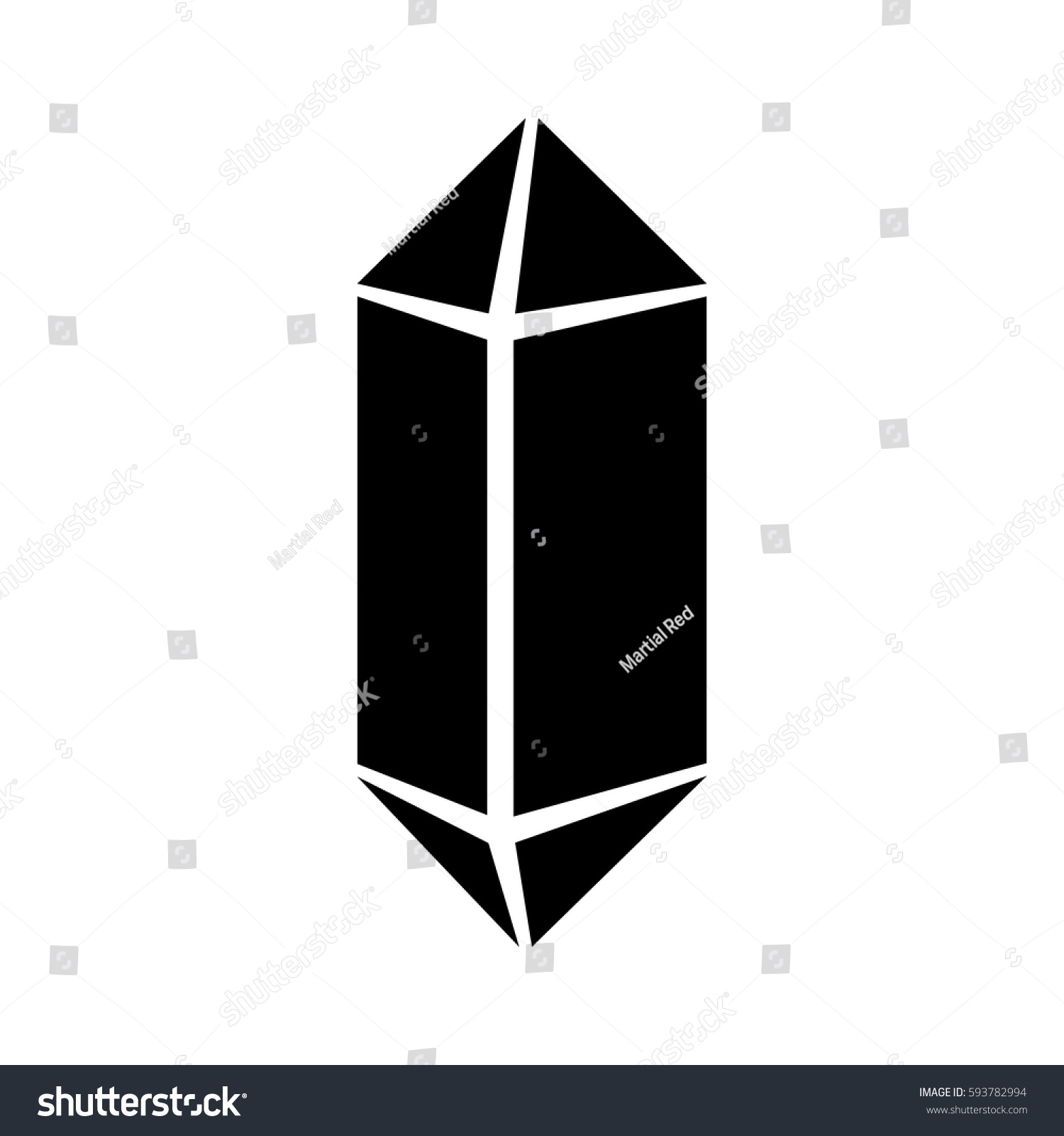 Quartz Crystal Crystalline Solid Flat Vector: เวกเตอร์สต็อก (ปลอดค่า ...