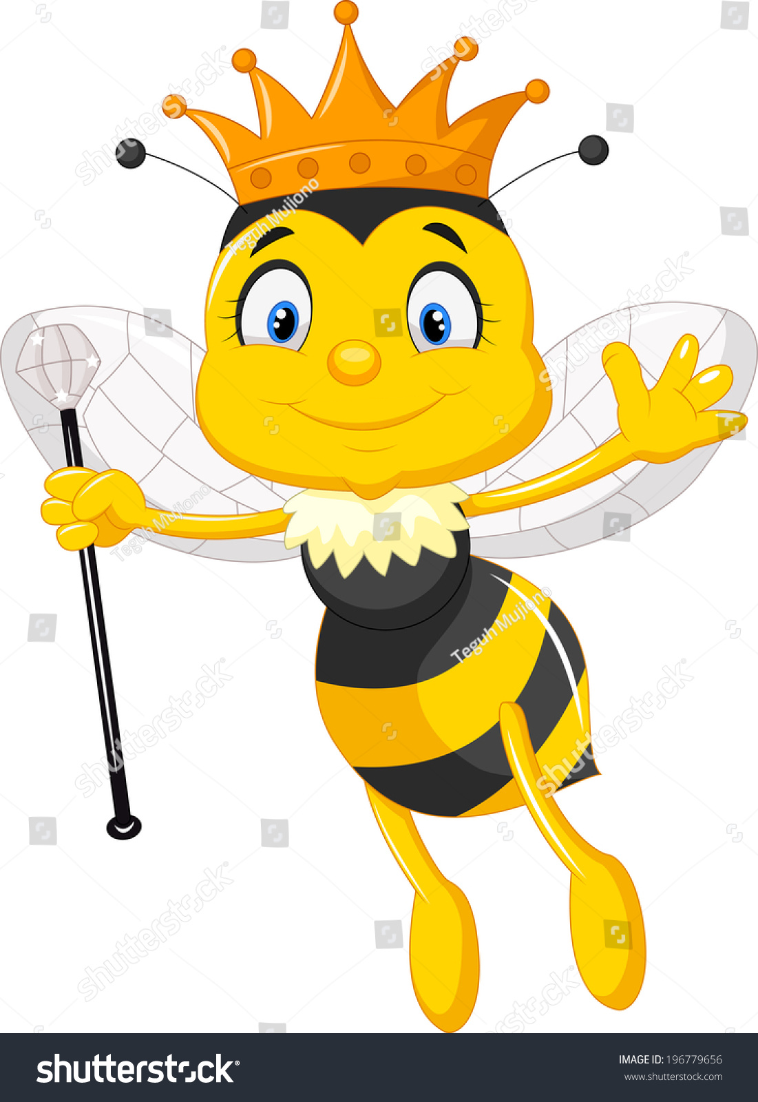 Queen Bee Cartoon Stock Vector 196779656 : Shutterstock