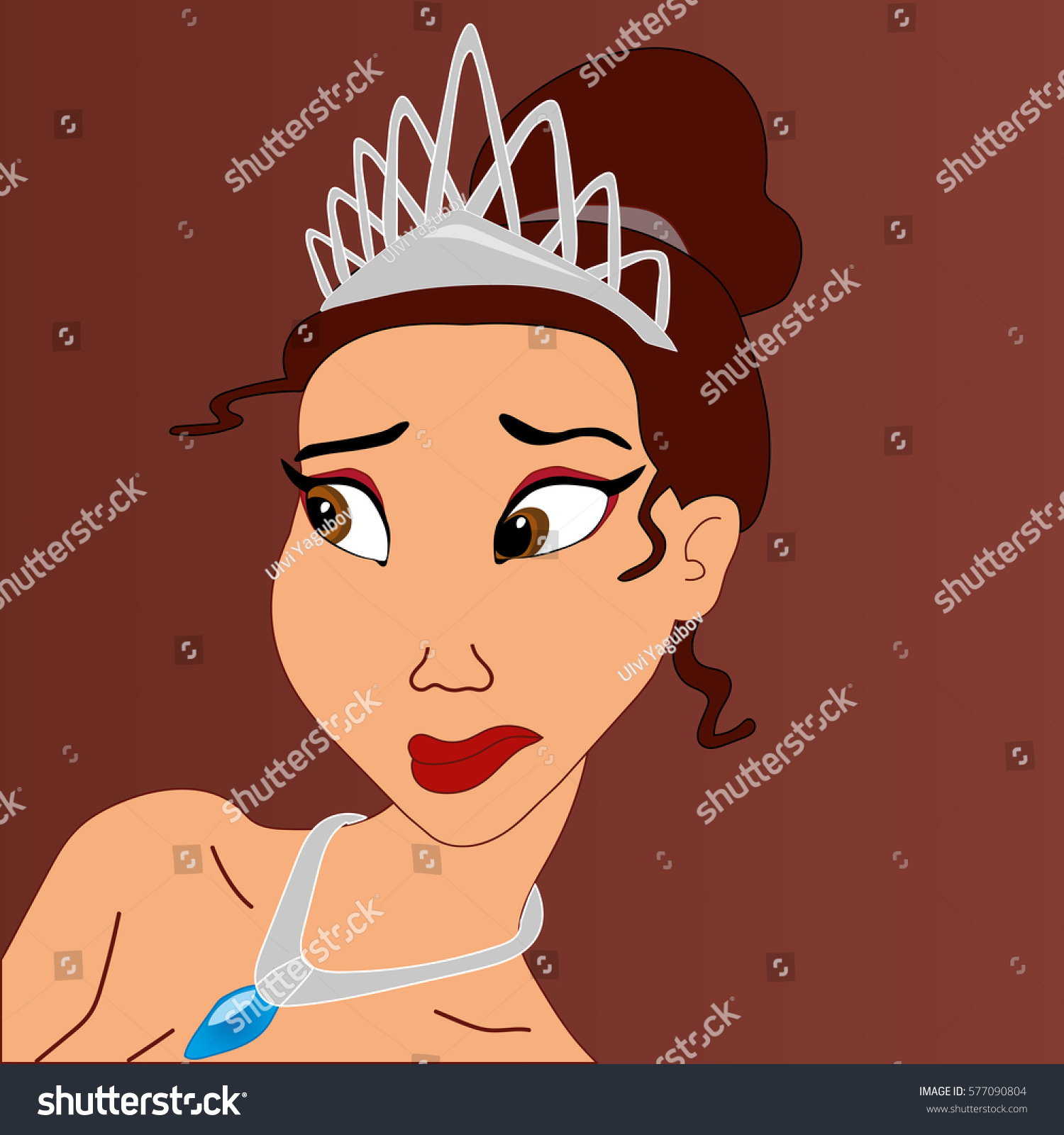 Vektor Stok Queen Cartoon Illustration (Tanpa Royalti) 577090804 ...