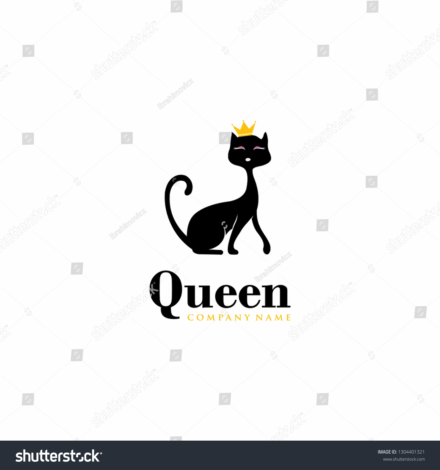 Queen Cat Logo Stock Vector (Royalty Free) 1304401321 | Shutterstock