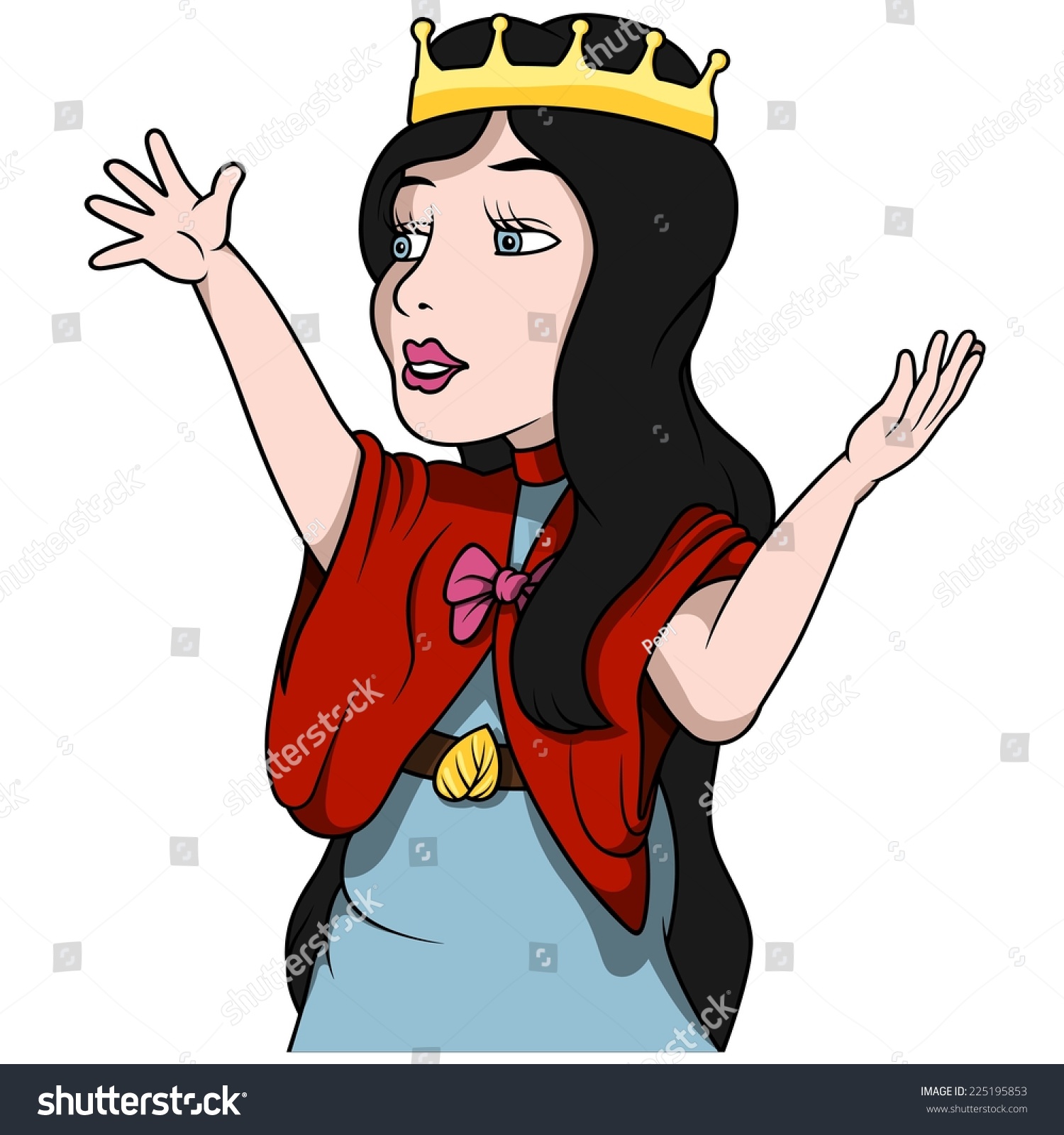 Queen Colored Cartoon Illustration Vector Stock Vector (Royalty Free ...