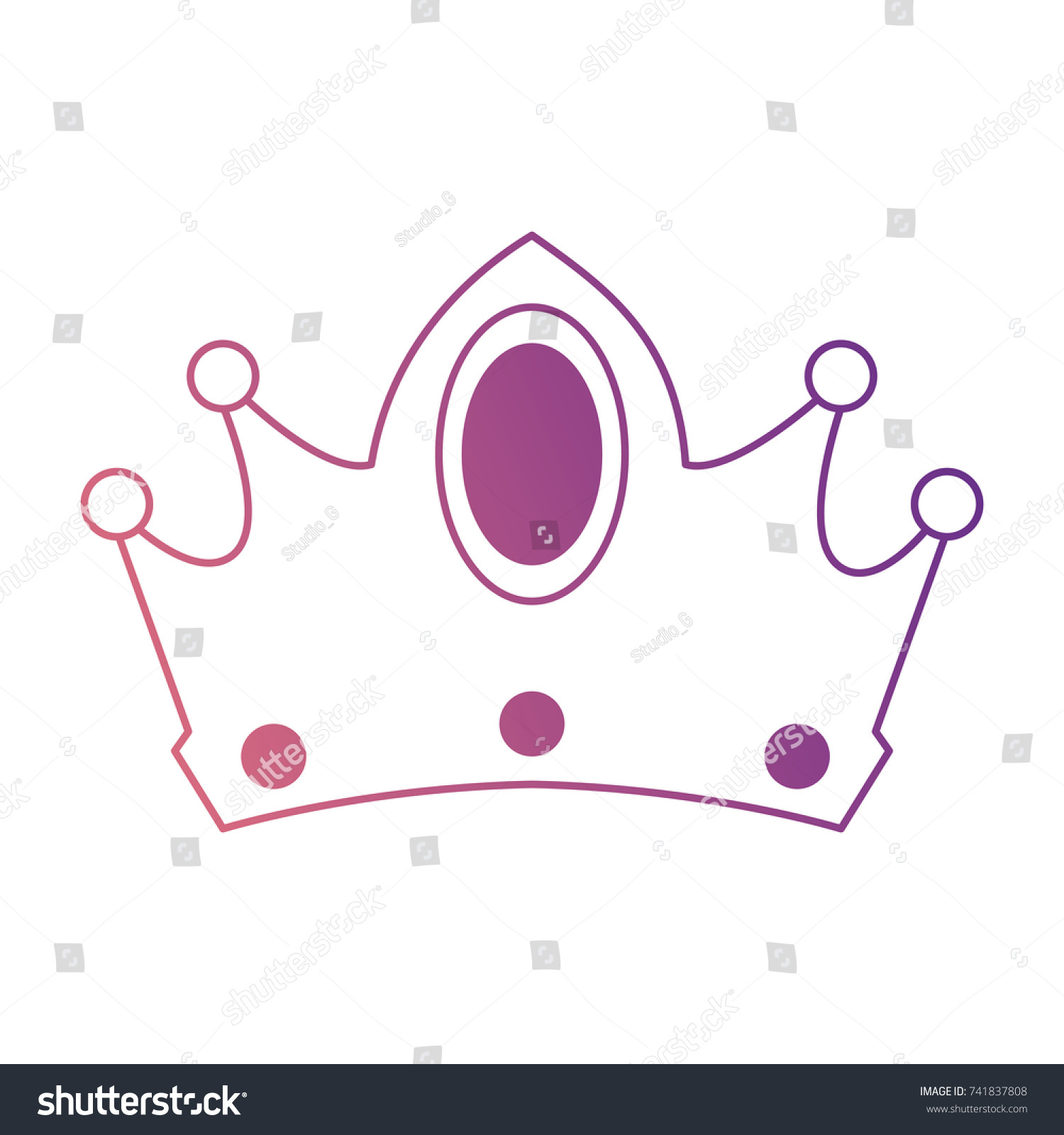 Queen Crown Isolated Icon Stock Vector (Royalty Free) 741837808 ...