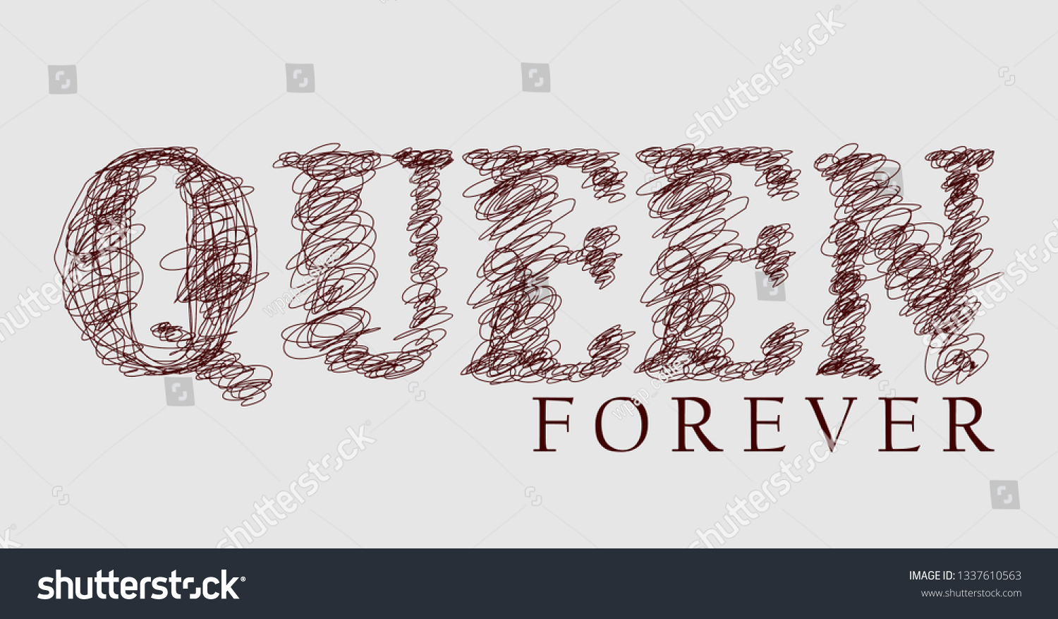 Queen Hand Calligraphy Vector Illustration Stock Vector (Royalty Free ...