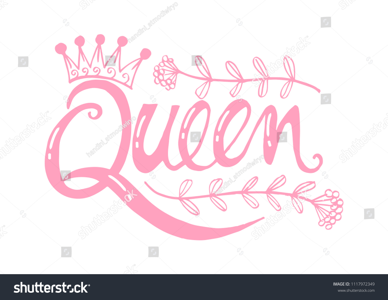 Queen Hand Lettering Stock Vector (Royalty Free) 1117972349
