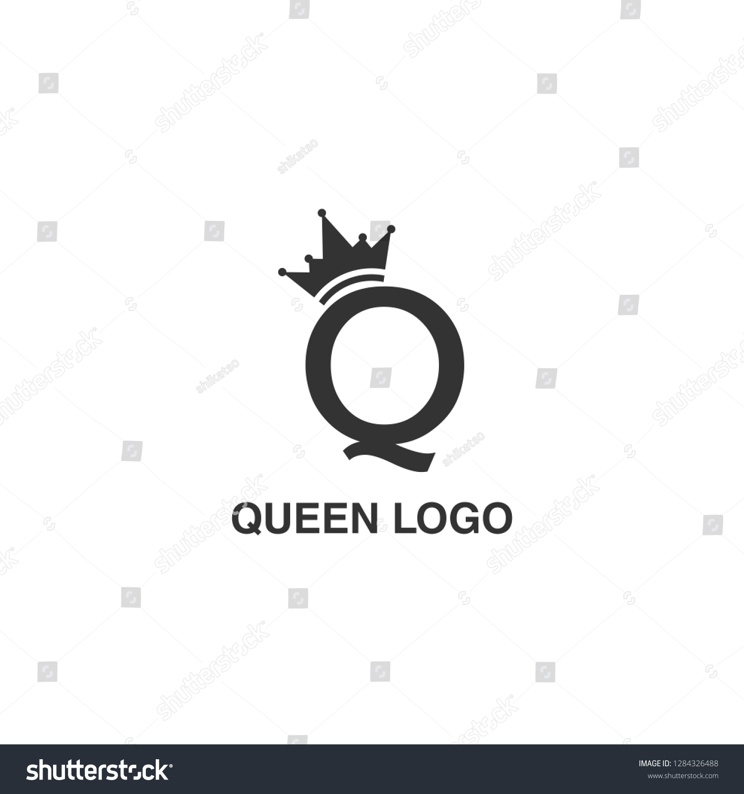 Queen Logo Design Stock Vector (Royalty Free) 1284326488