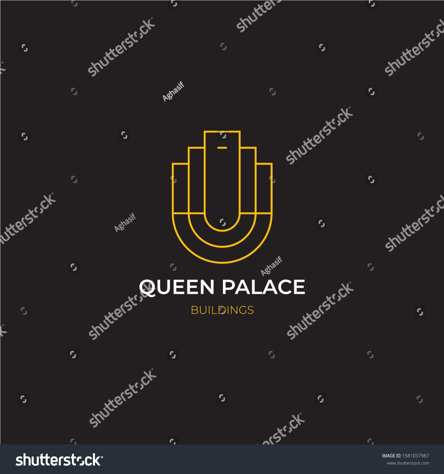 Queen Palace Building Vector Logo Stock Vector (Royalty Free ...