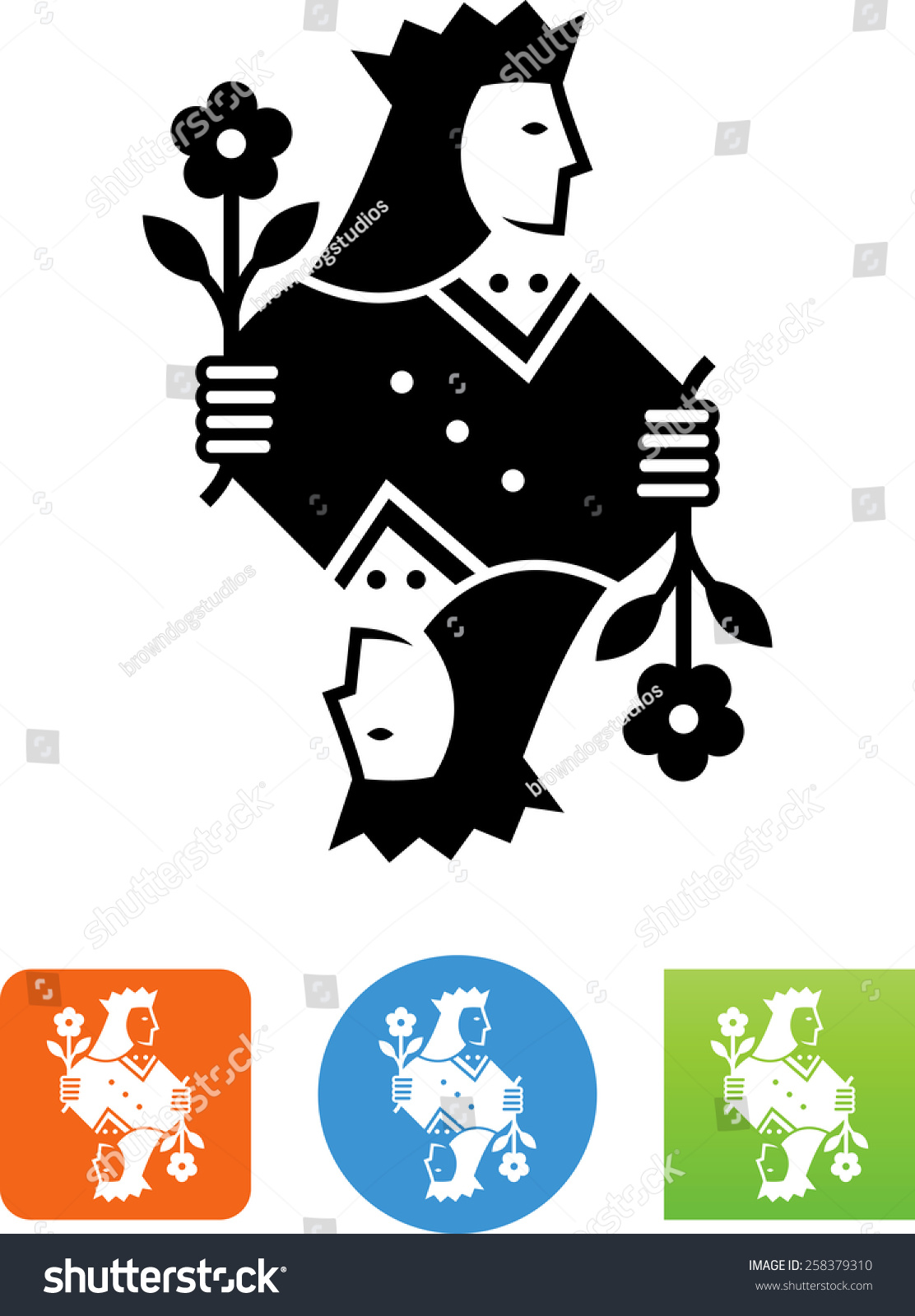 Queen Playing Card Icon Stock Vector (Royalty Free) 258379310