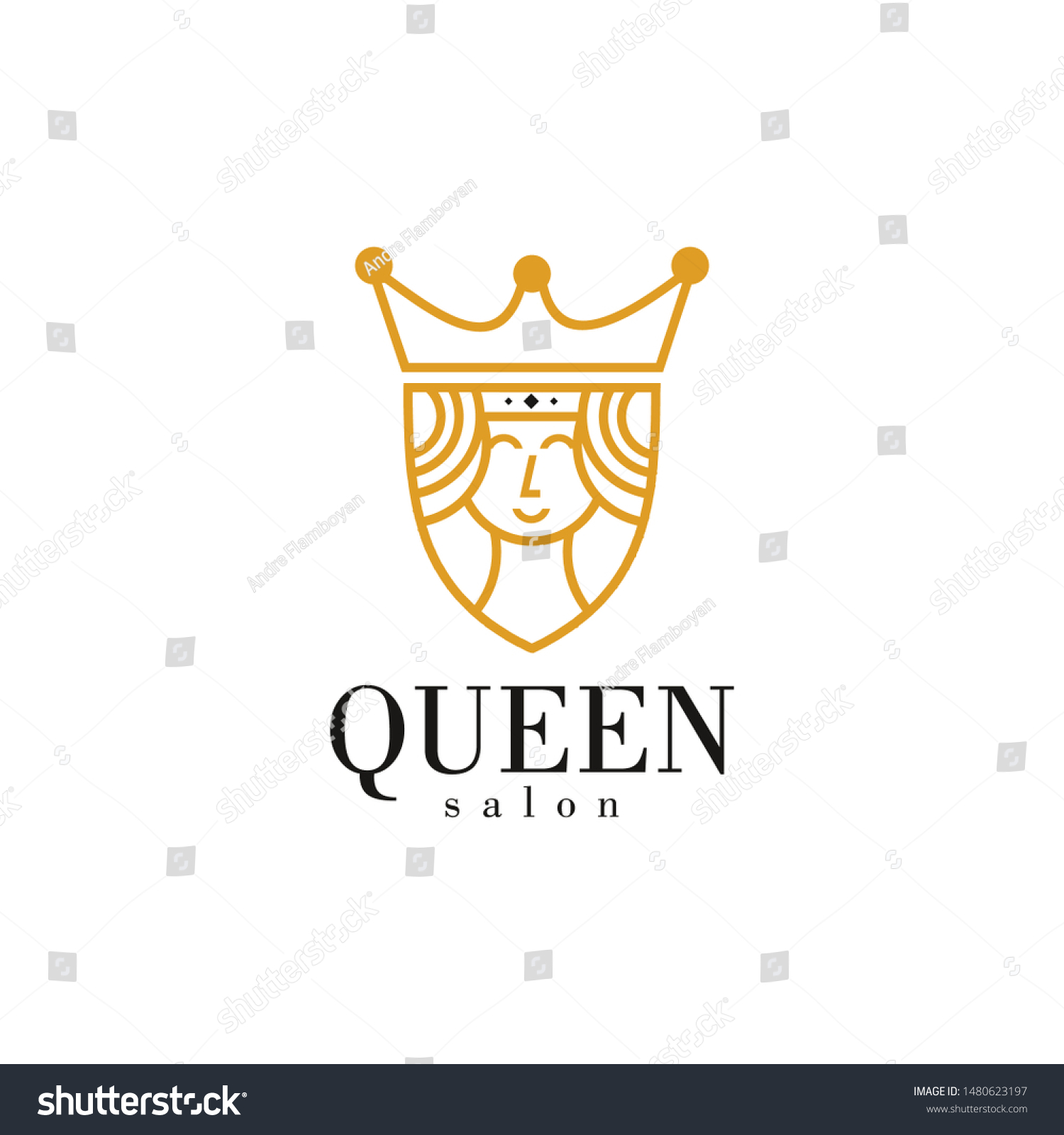 Queen Salon Logo Template Design Vector: vector de stock (libre de ...