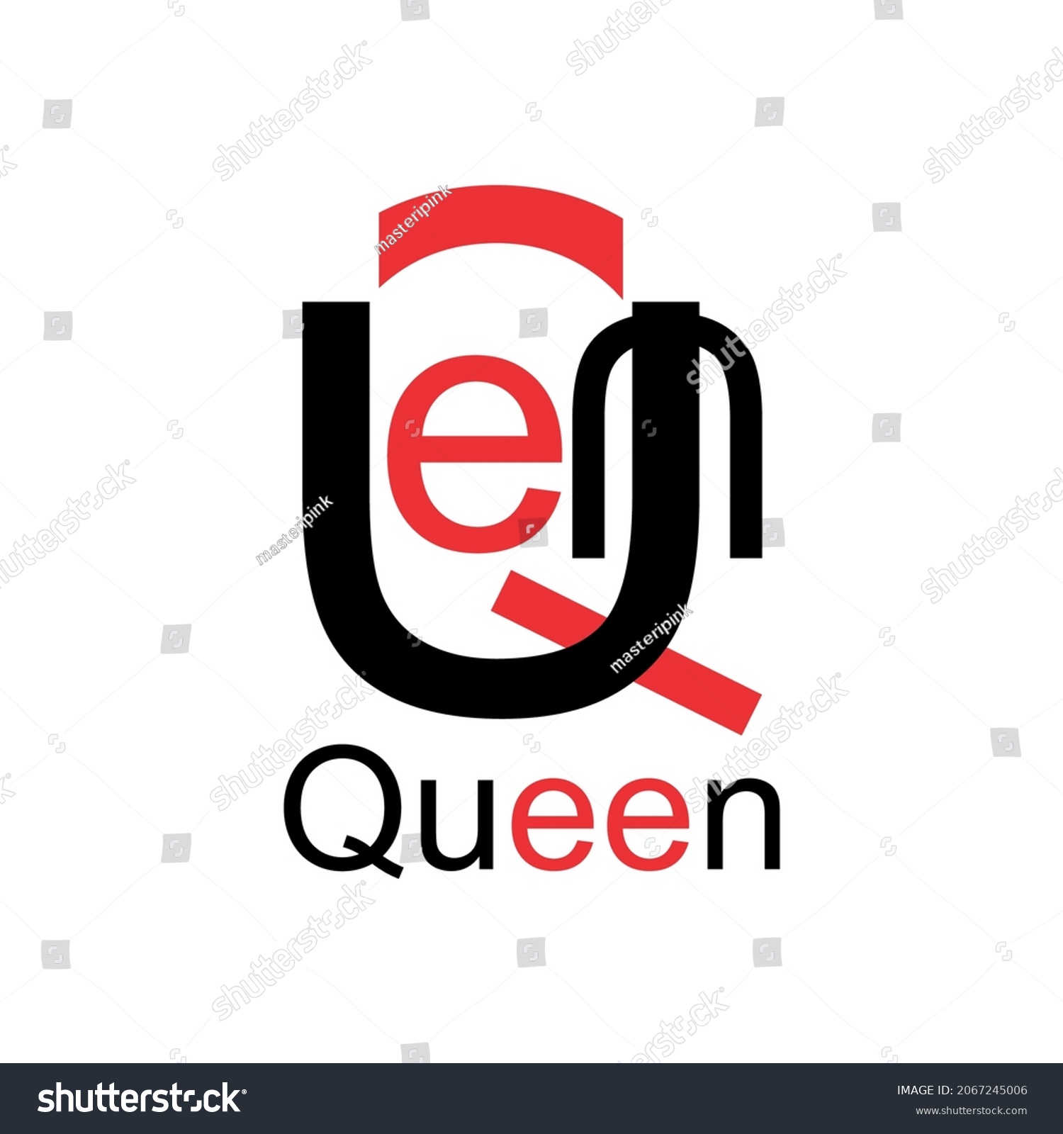 Queen Text Logo Vector Free Design Stock Vector (Royalty Free ...