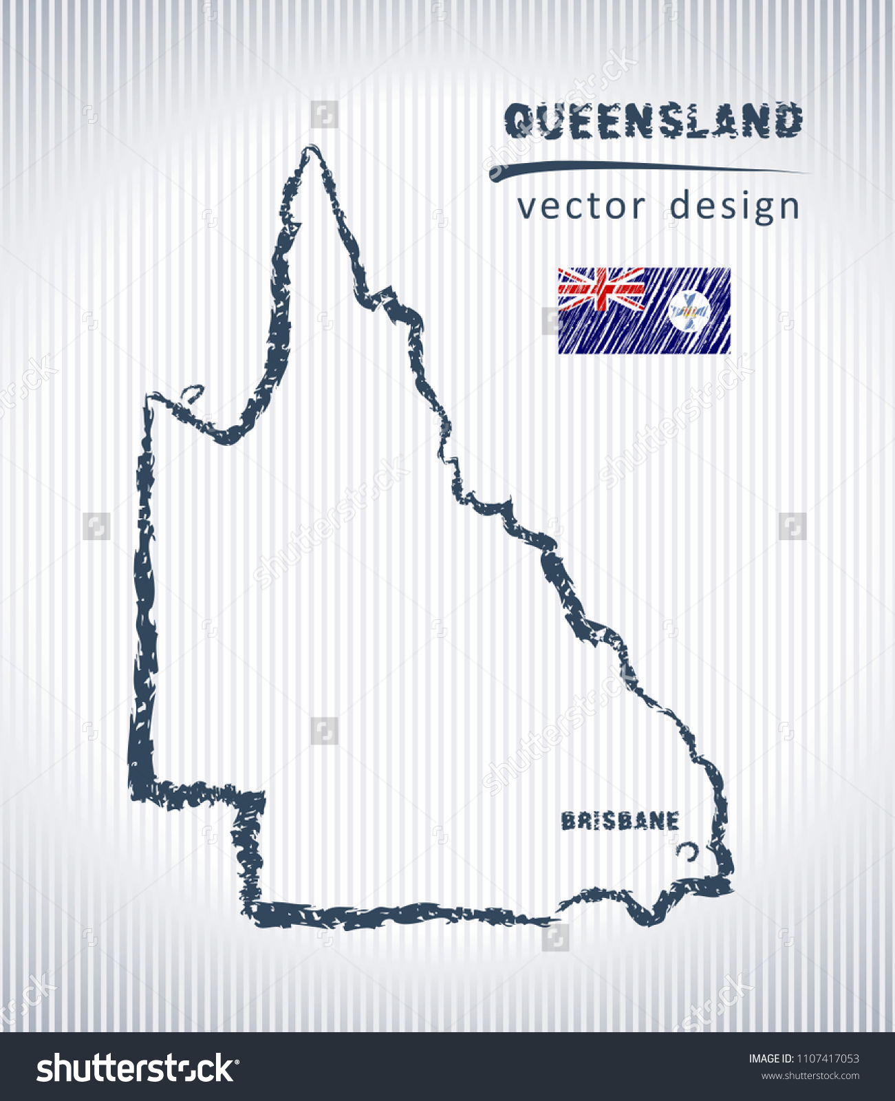 Queensland National Vector Drawing Map On 库存矢量图（免版税）1107417053 ...