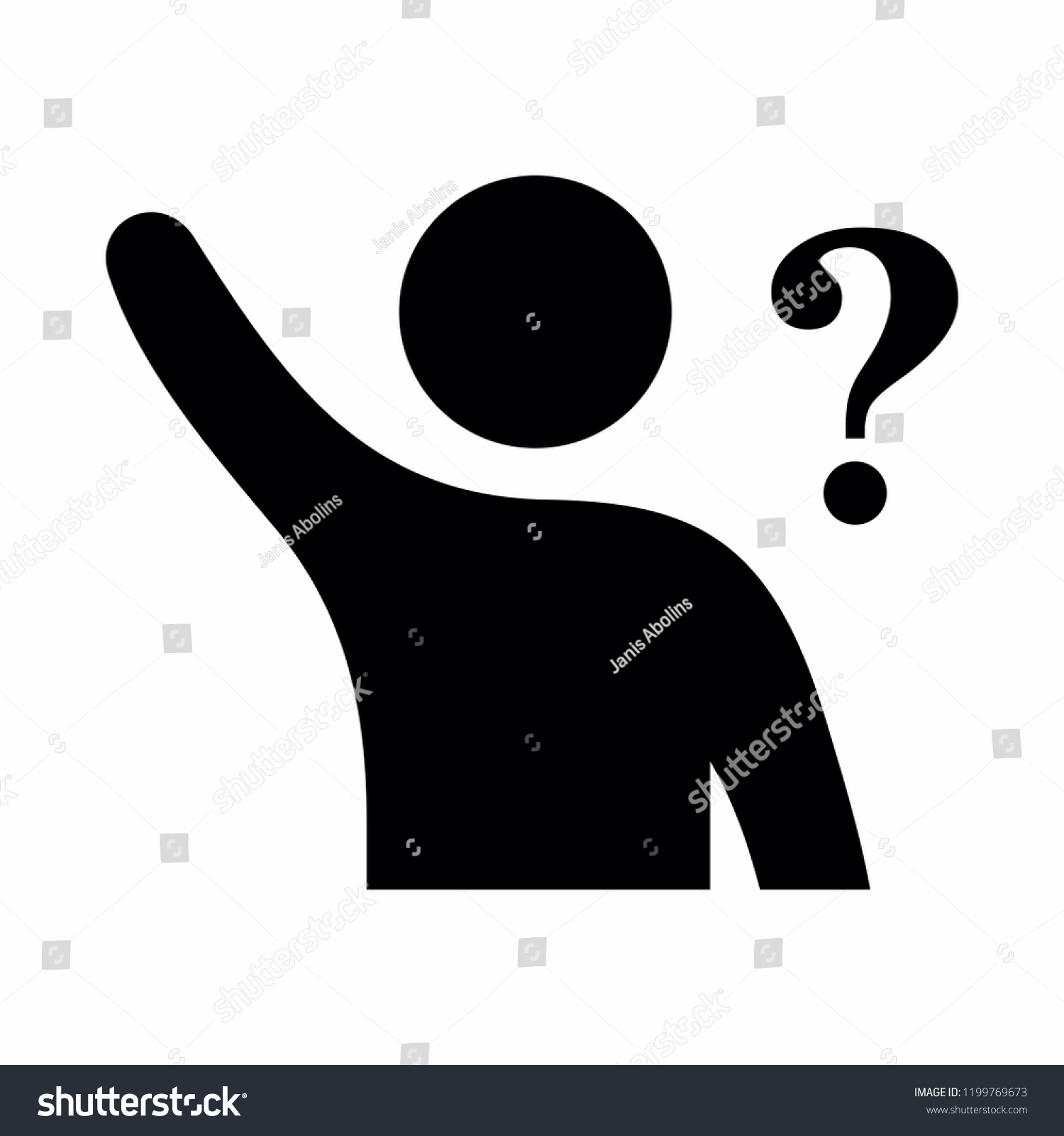 Question Hand Raised Vector Icon Stock Vector (Royalty Free) 1199769673