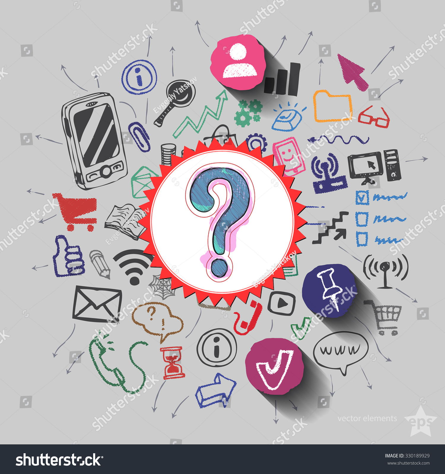 Question Mark Collage Web Icons Background Stock Vector (Royalty Free ...