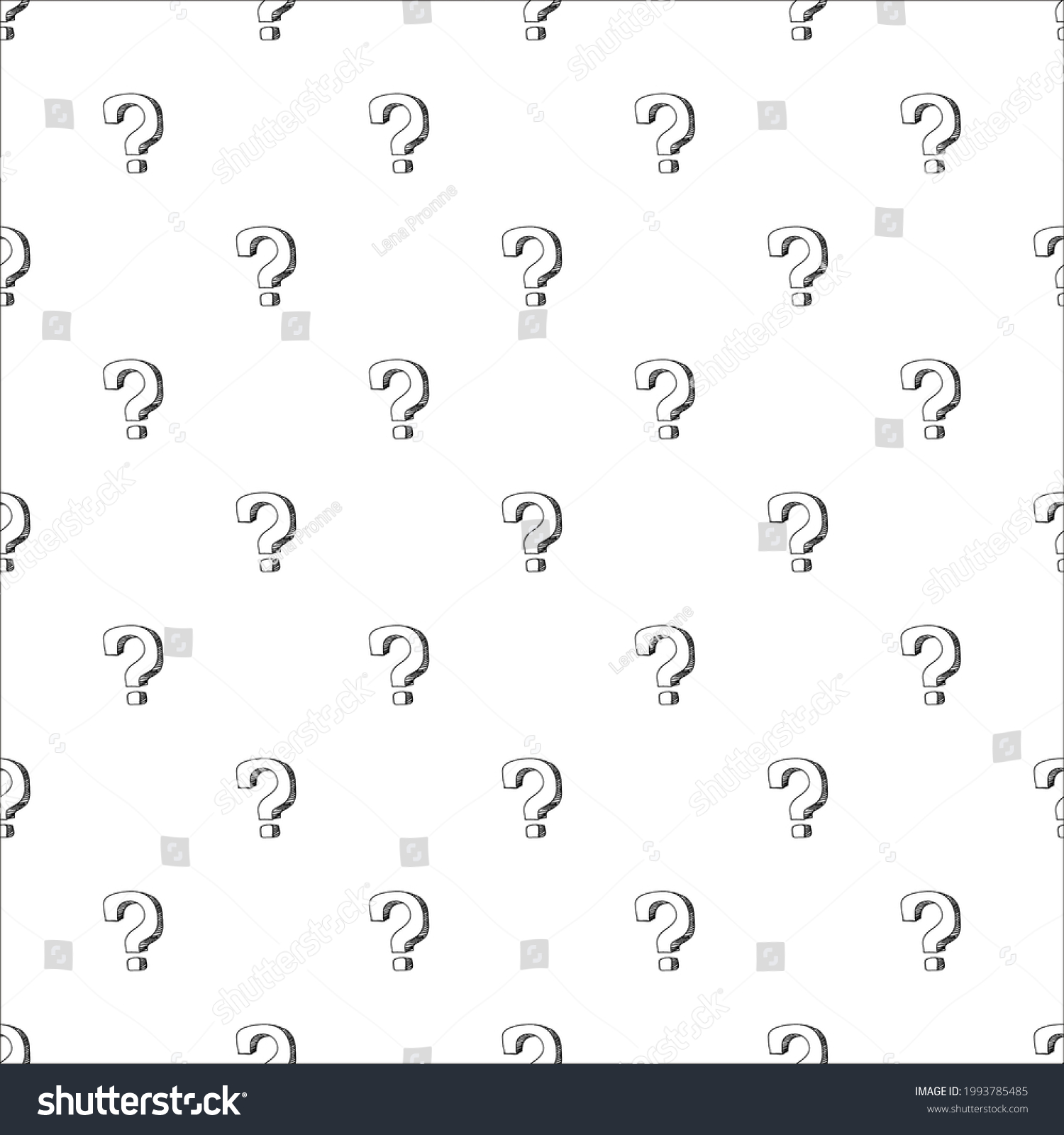 Question Mark Black White Seamless Pattern Stock Vector (Royalty Free ...