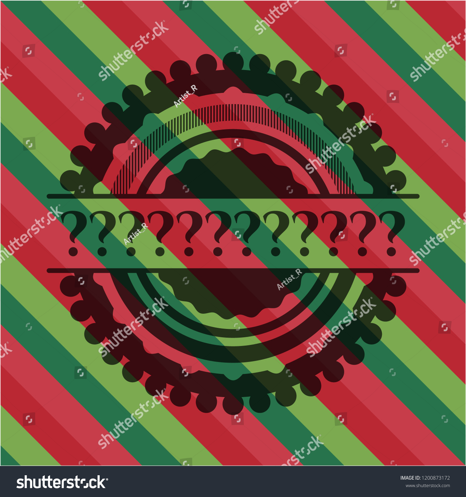 Question Mark Christmas Badge Stock Vector (Royalty Free) 1200873172