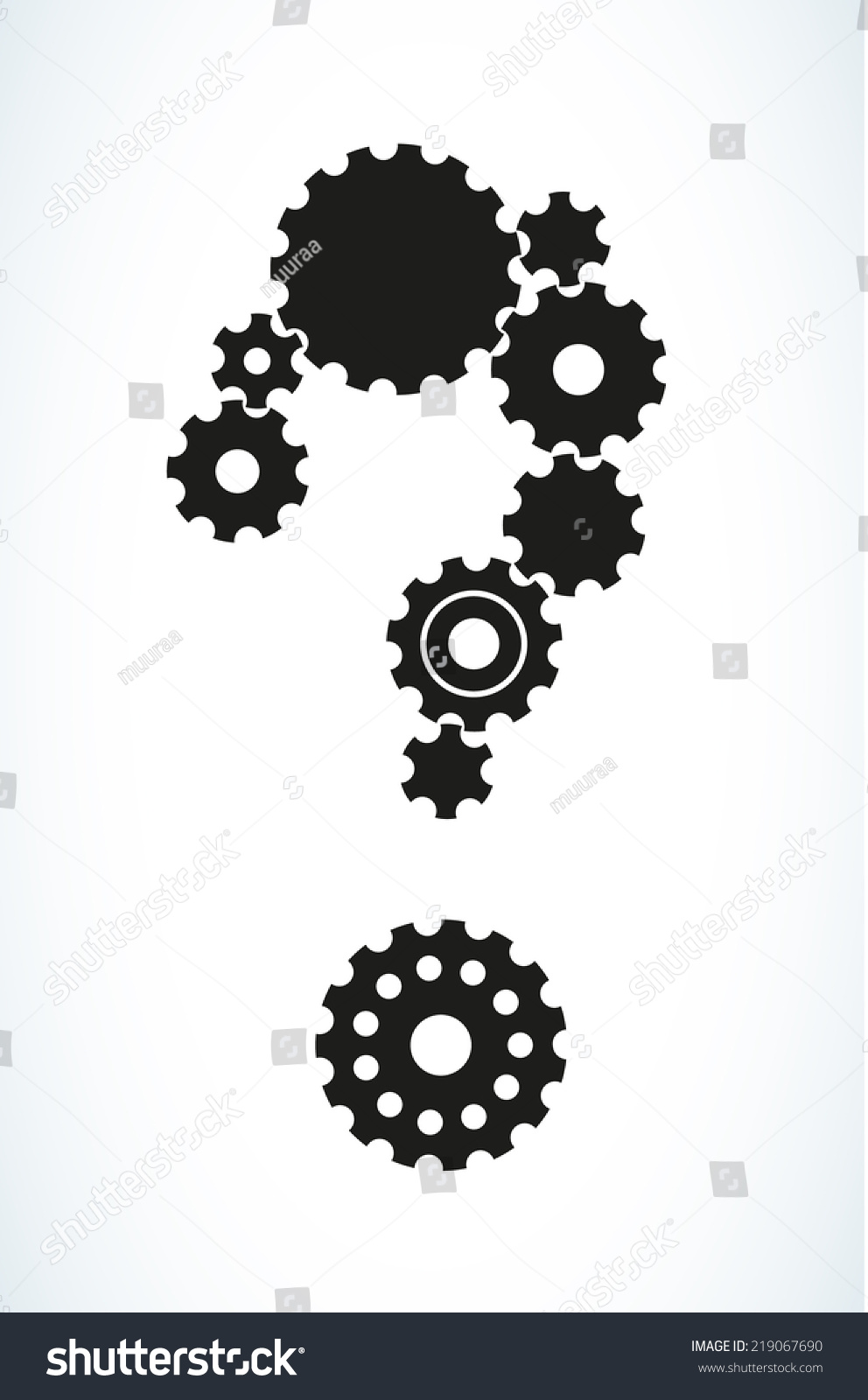 Question Mark Created Black Different Cog Stock Vector (Royalty Free ...