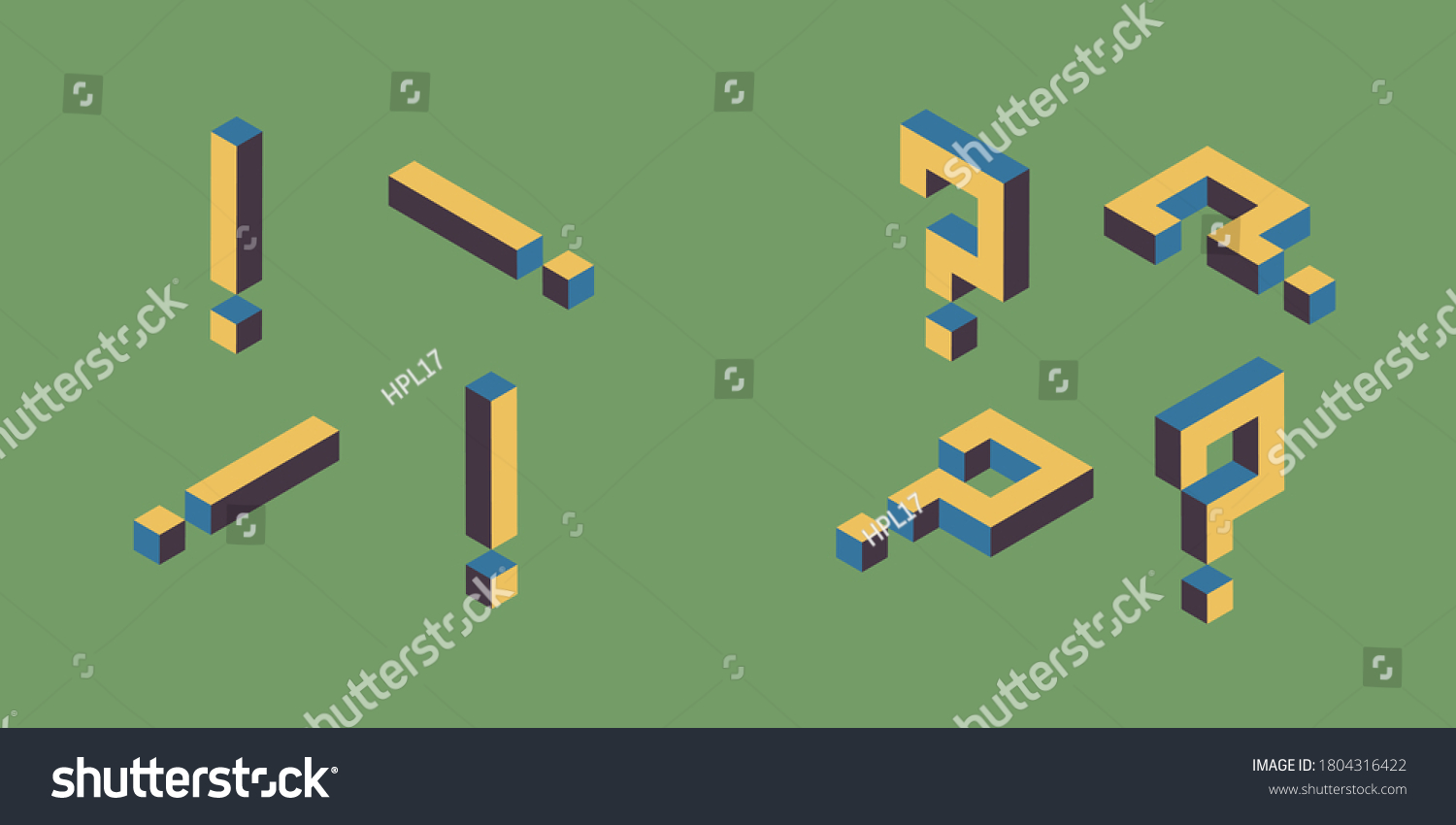 Question Mark Exclamation Mark 3d Isometric: เวกเตอร์สต็อก (ปลอดค่า ...