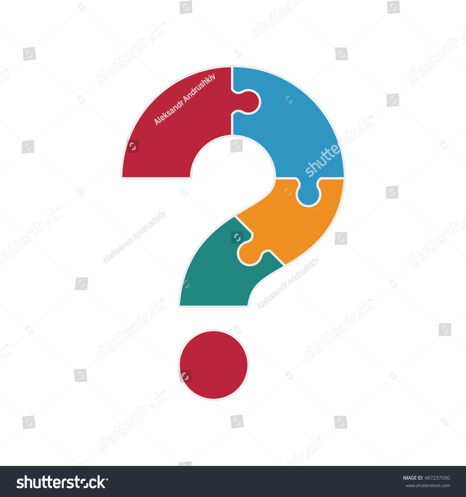 Question Mark Puzzle Isolated Vector Illustration Stock Vector (Royalty ...
