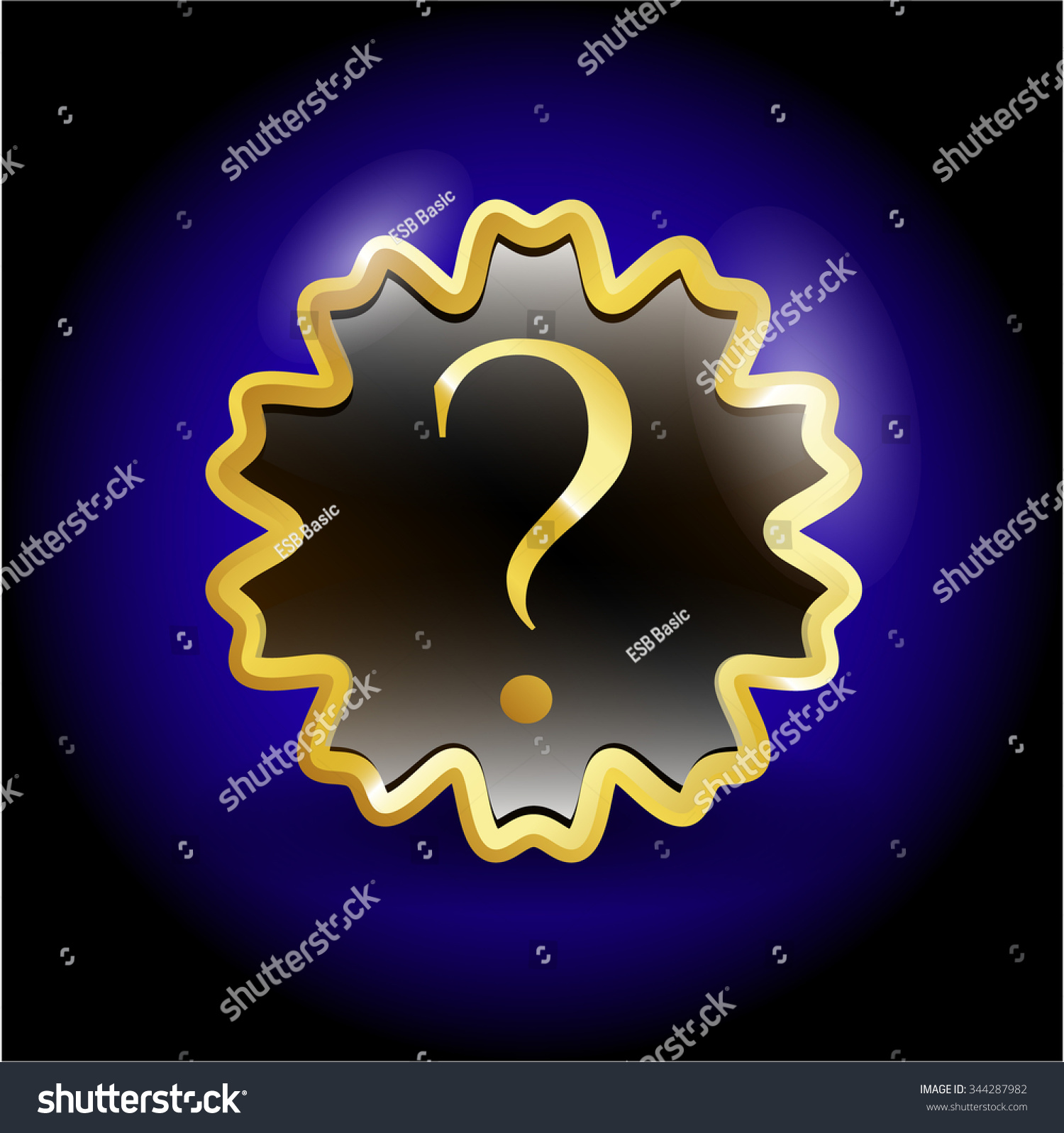 Question Mark Golden Badge Stock Vector (Royalty Free) 344287982 ...