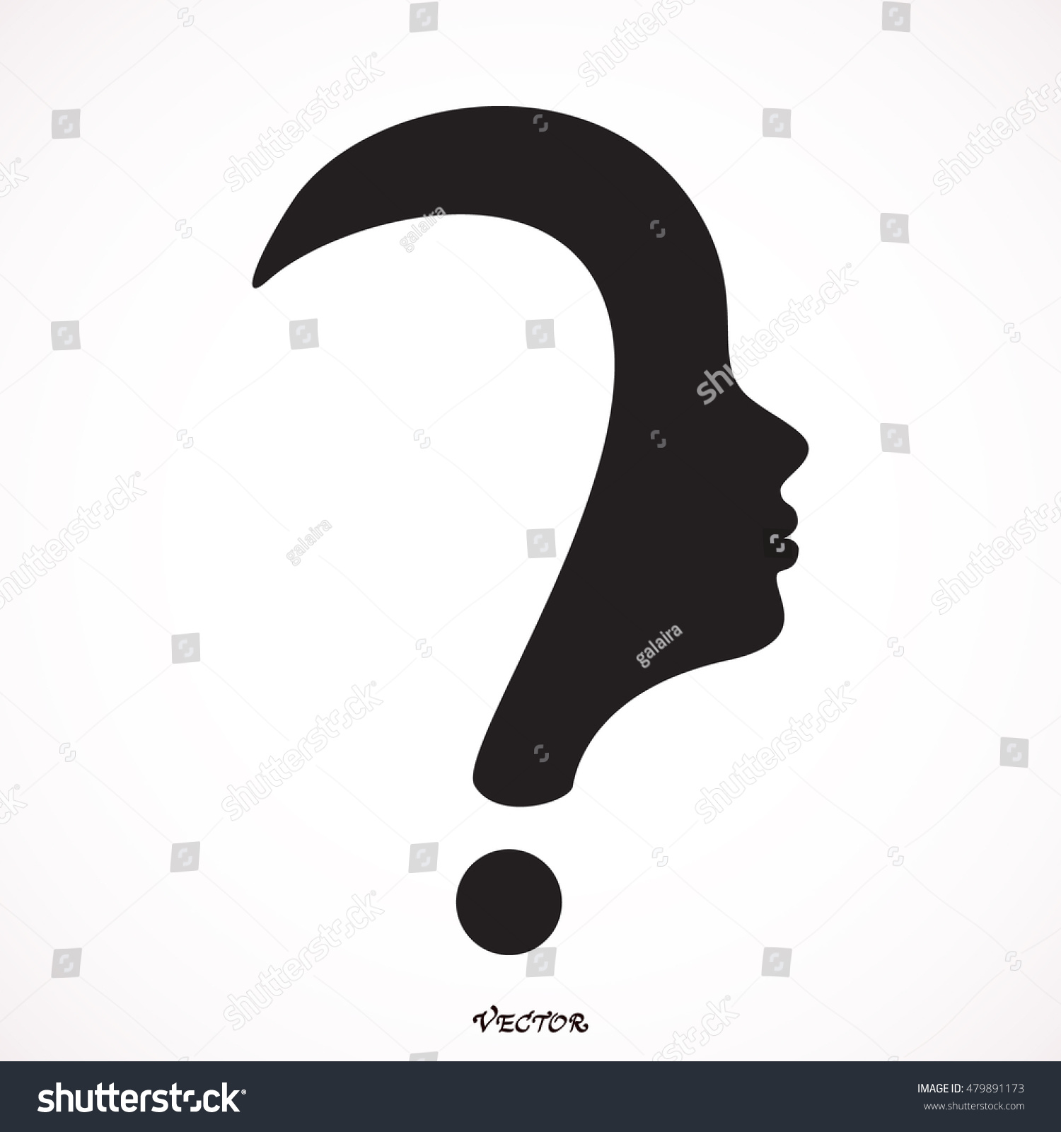 Question Mark Human Head Stock Vector (Royalty Free) 479891173 ...