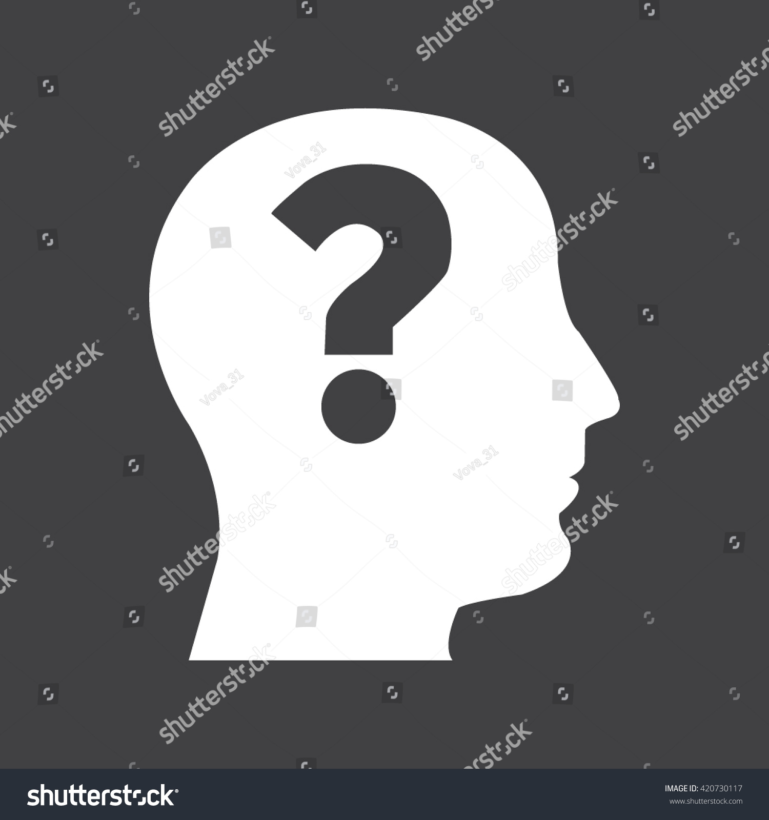 Question Mark Human Head Symbol Isolated: стоковая векторная графика ...