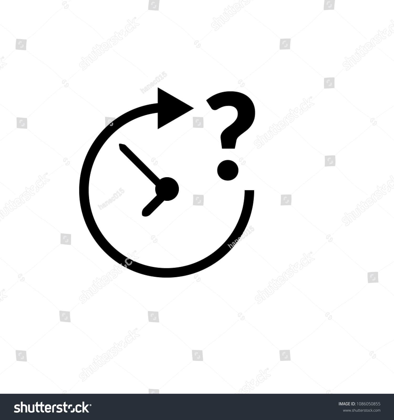 Question Mark Icon Clock Rounded Arrow Stock Vector (Royalty Free ...