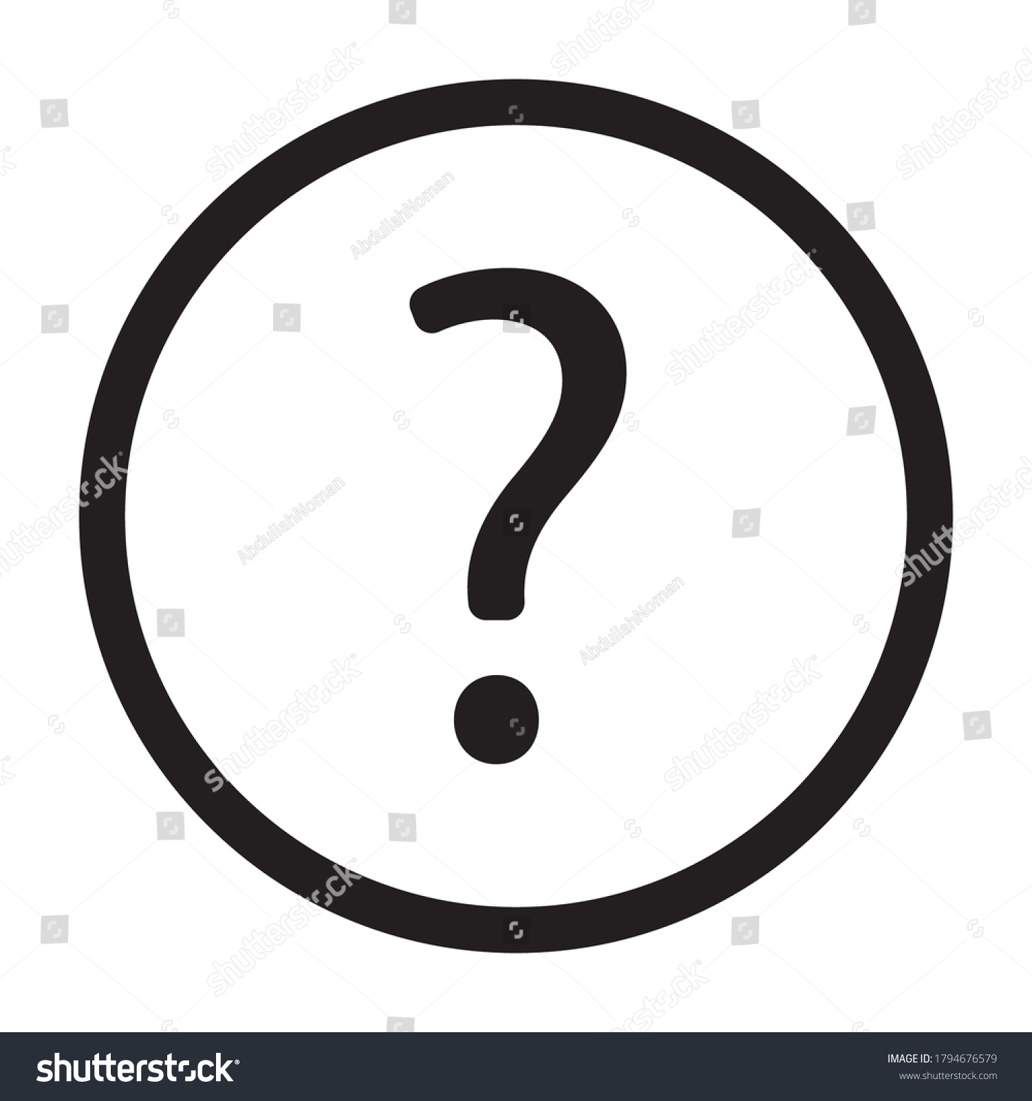 Question Mark Icon Black Design Stock Vector (Royalty Free) 1794676579