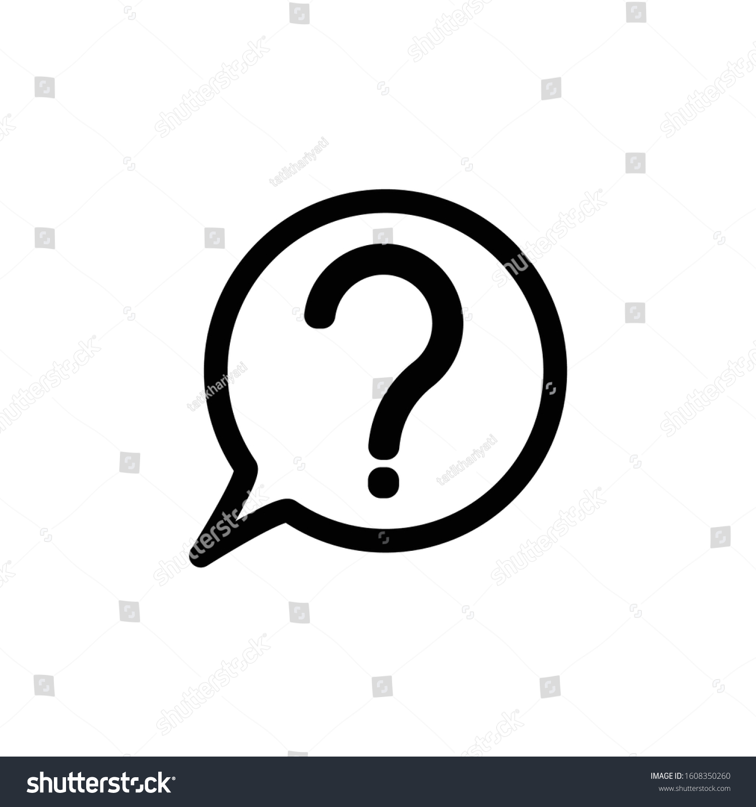 Question Mark Bubble Icon Vector Stock Vector (Royalty Free) 1608350260