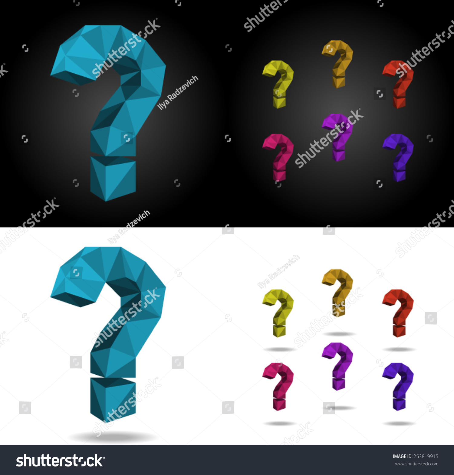 Question Mark Low Poly Design Style: เวกเตอร์สต็อก (ปลอดค่าลิขสิทธิ์ ...