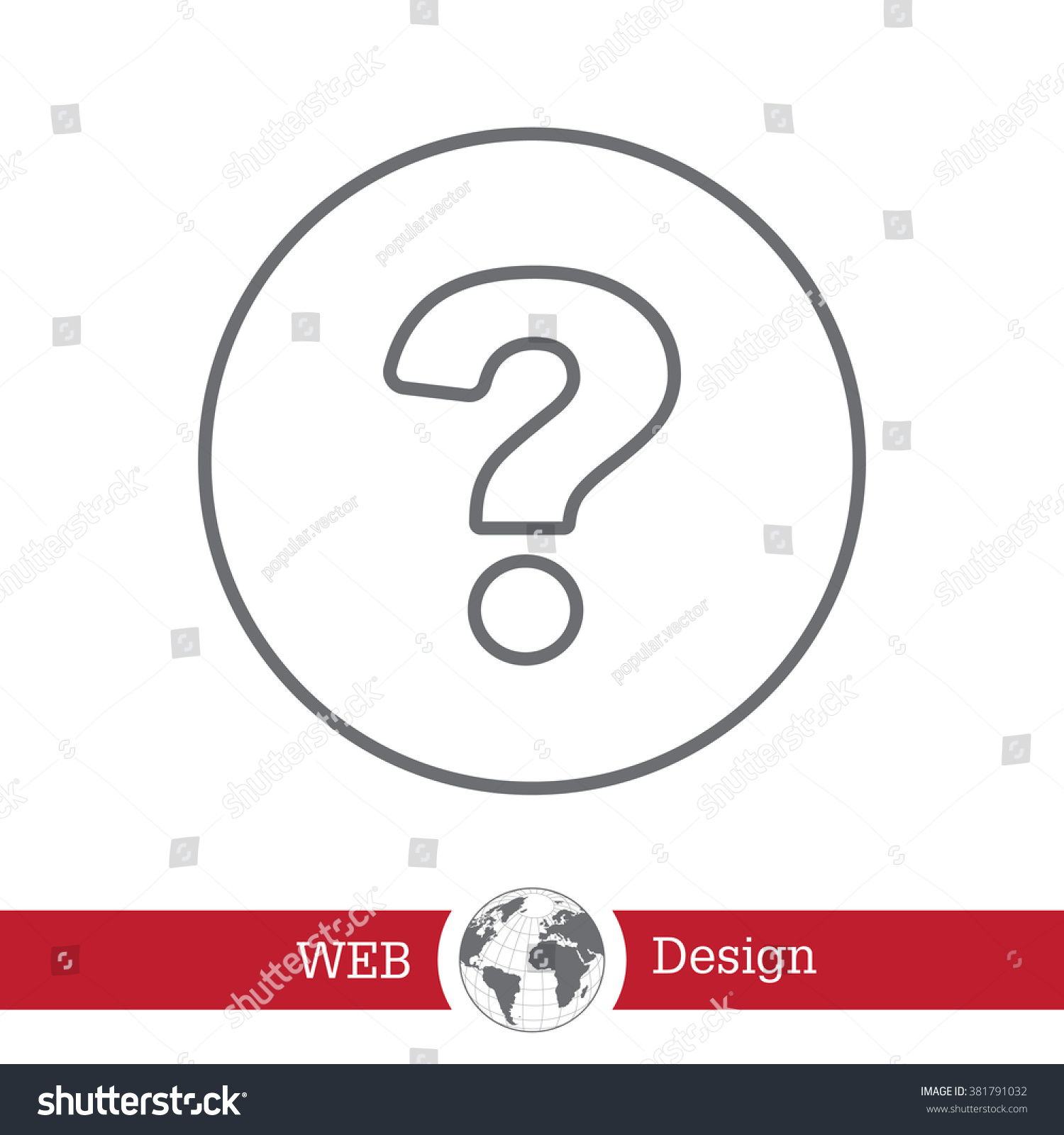 Question Mark Line Icon Stock Vector (Royalty Free) 381791032 ...