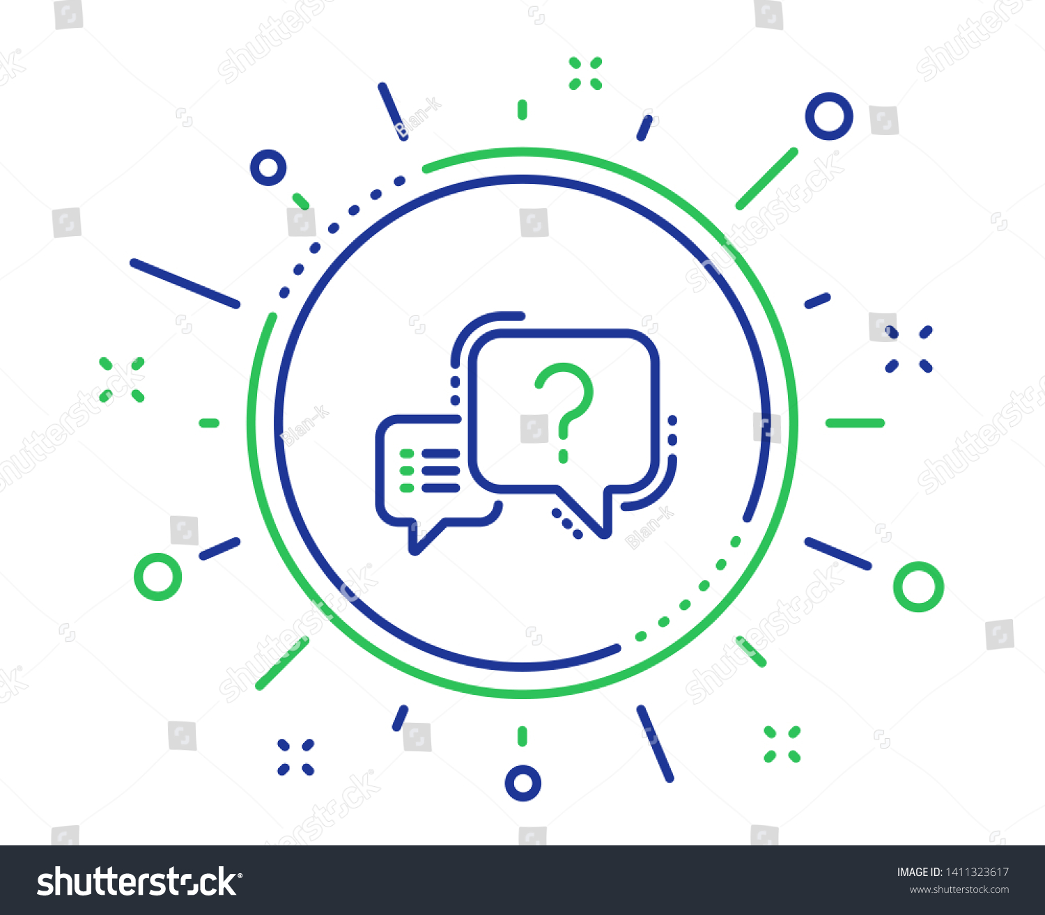Question Mark Line Icon Quiz Chat Stock Vector (Royalty Free ...