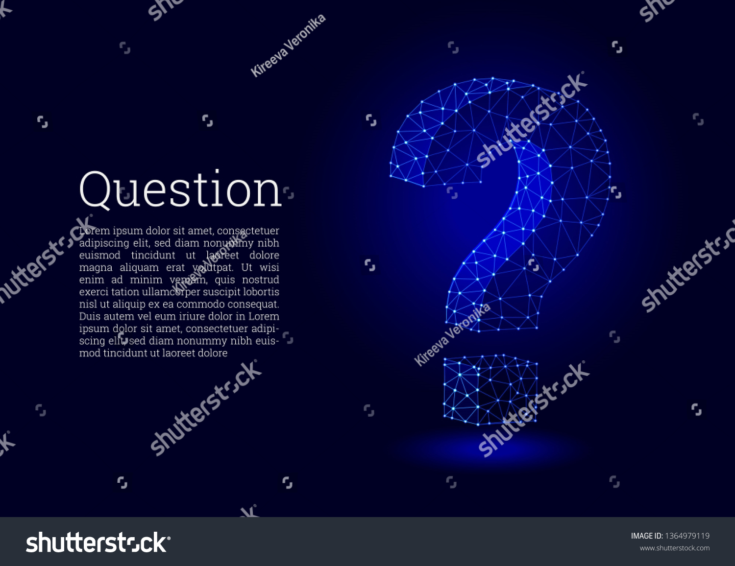 Question Mark Low Poly Wireframe Style Stock Vector (Royalty Free ...