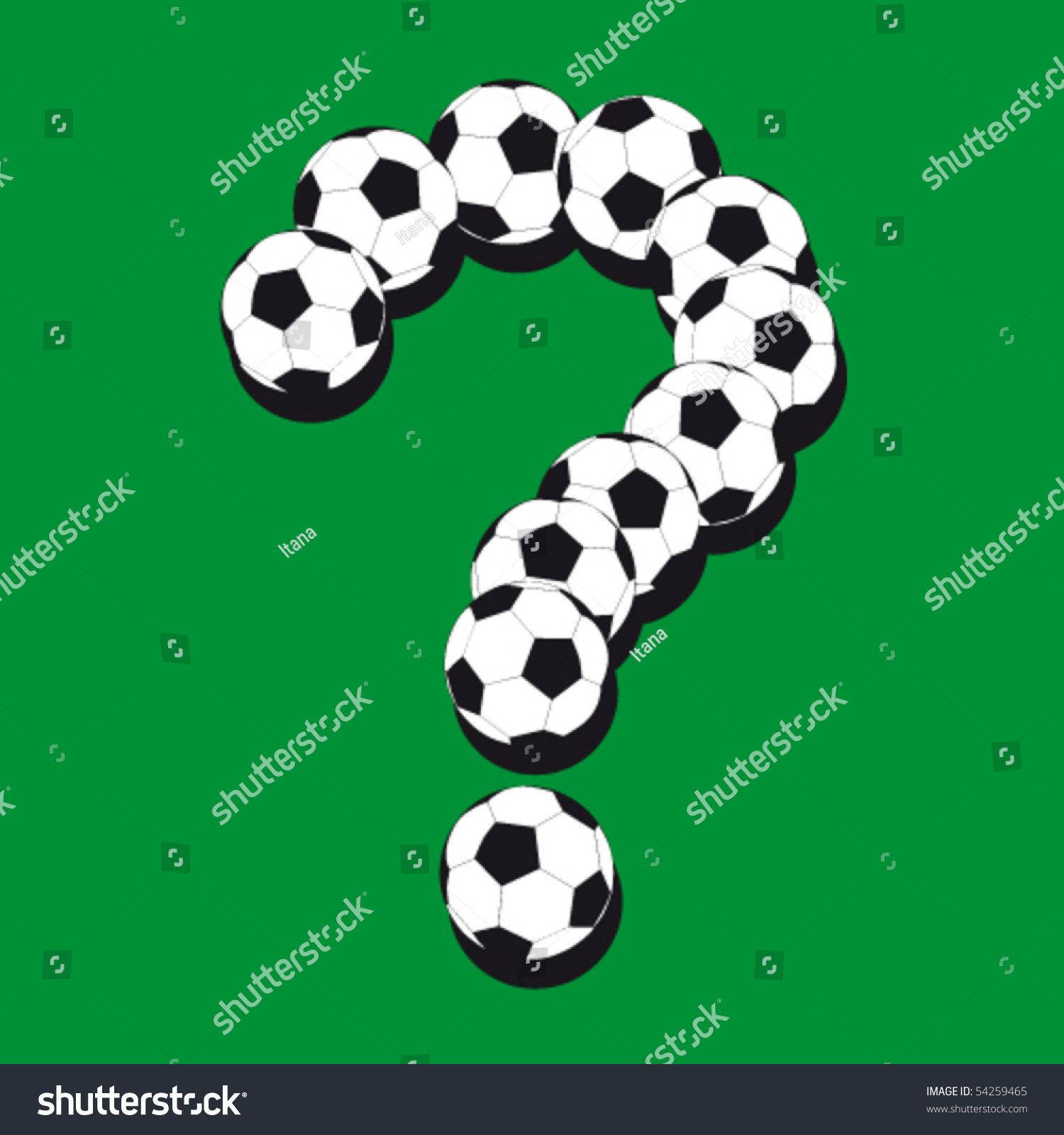 Question Mark Made Soccer Balls: เวกเตอร์สต็อก (ปลอดค่าลิขสิทธิ์) 54259465