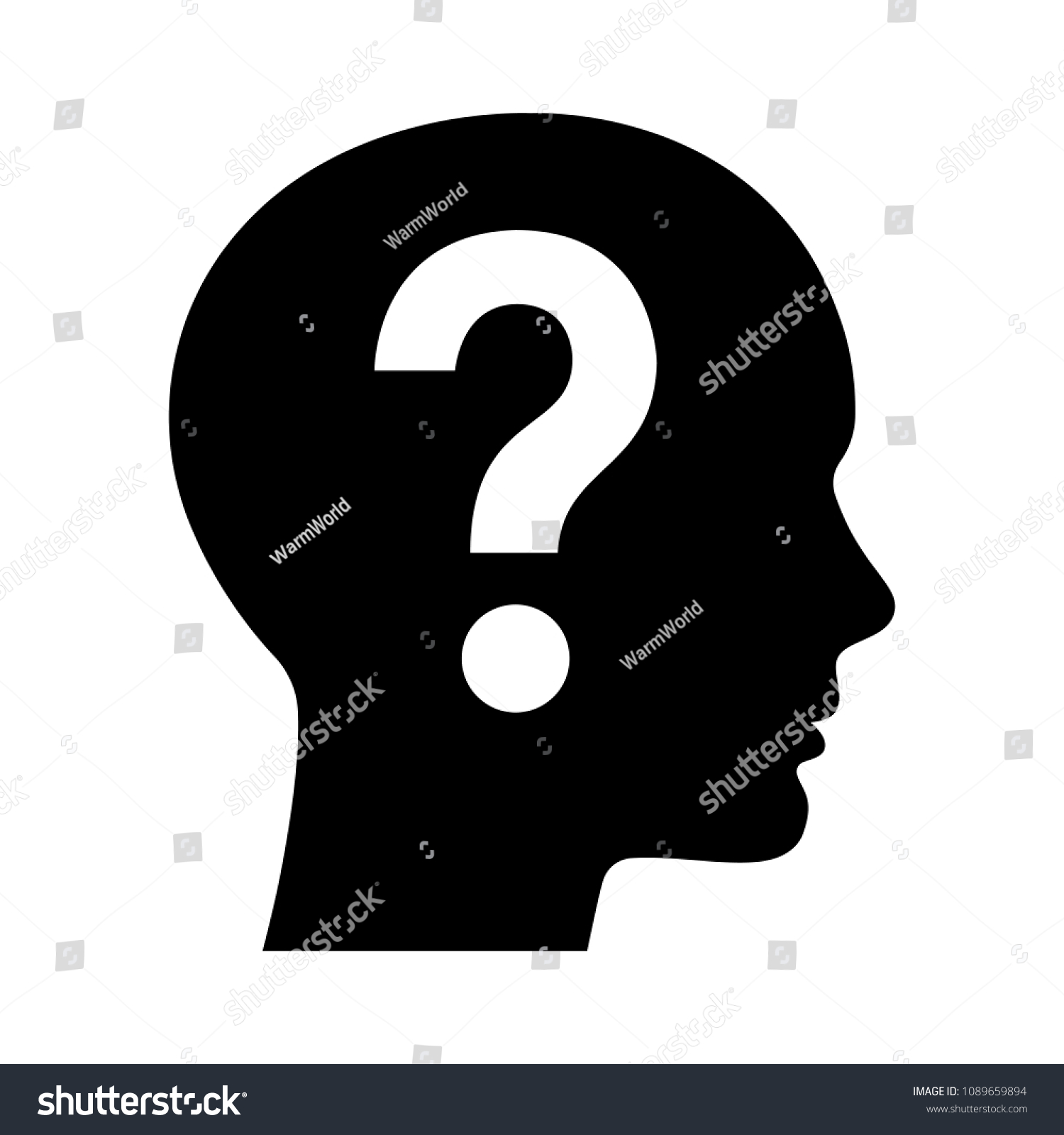 Vektor Stok Question Mark On Head Vector Illustration (Tanpa Royalti ...