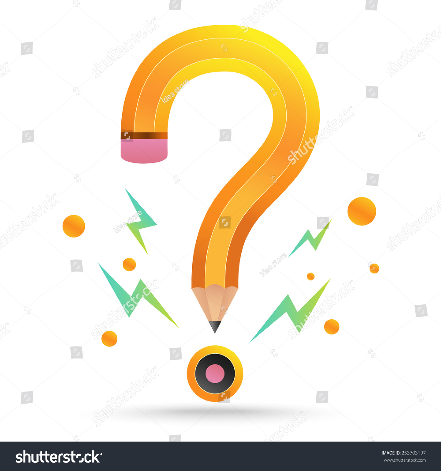 Question Mark Pencil: เวกเตอร์สต็อก (ปลอดค่าลิขสิทธิ์) 253703197 ...